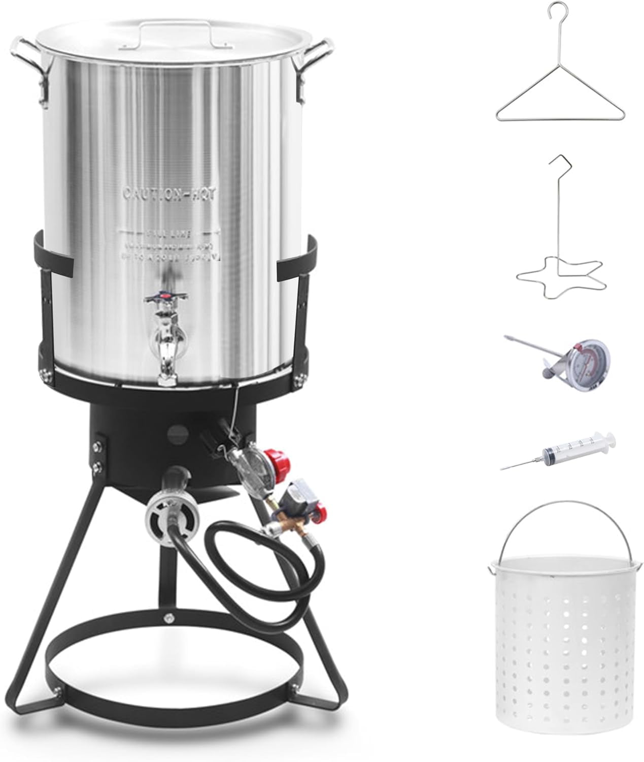 Red Mountain Valley 30 Qt Outdoor Camping Turkey Fryer with Basket,Oil ...