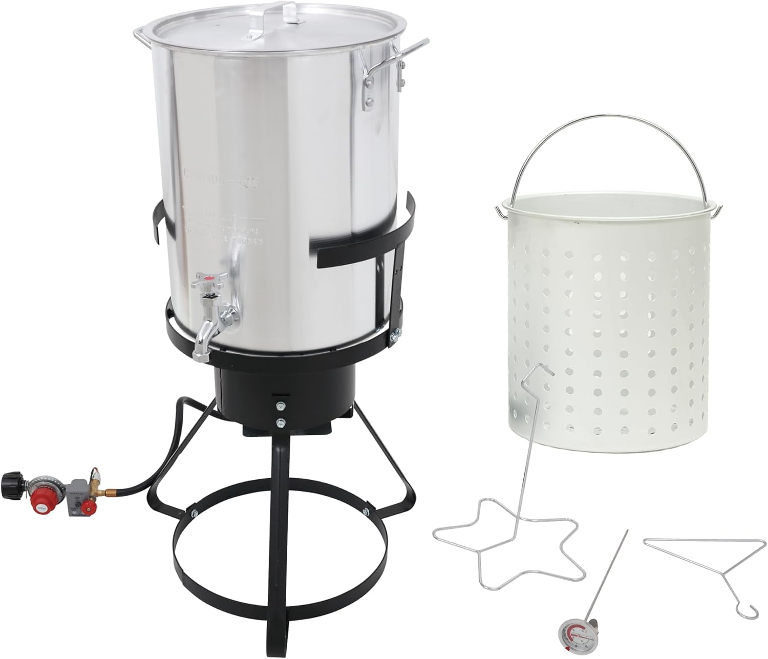 Red Mountain Valley 30 Qt Outdoor Propane Turkey Fryer with Basket,Oil ...