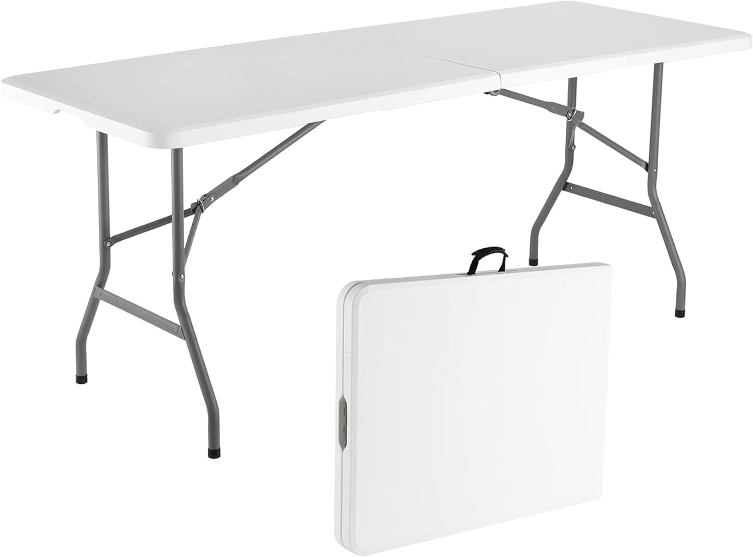 Red Mountain Valley 6 FT Portable HDPE Folding Table with Handle ...