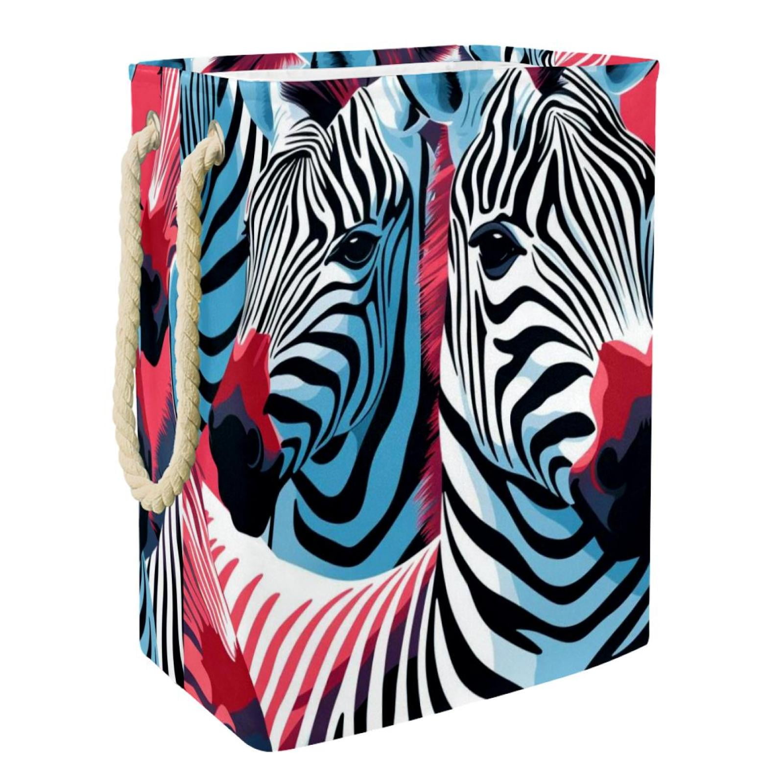 Red Mouth Zebra Animal Laundry Hamper, Collapsible Laundry Baskets Firm ...