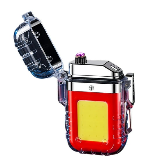 Red Multi Functional Usb Rechargeable Lighter With Cob Light, Windproof ...