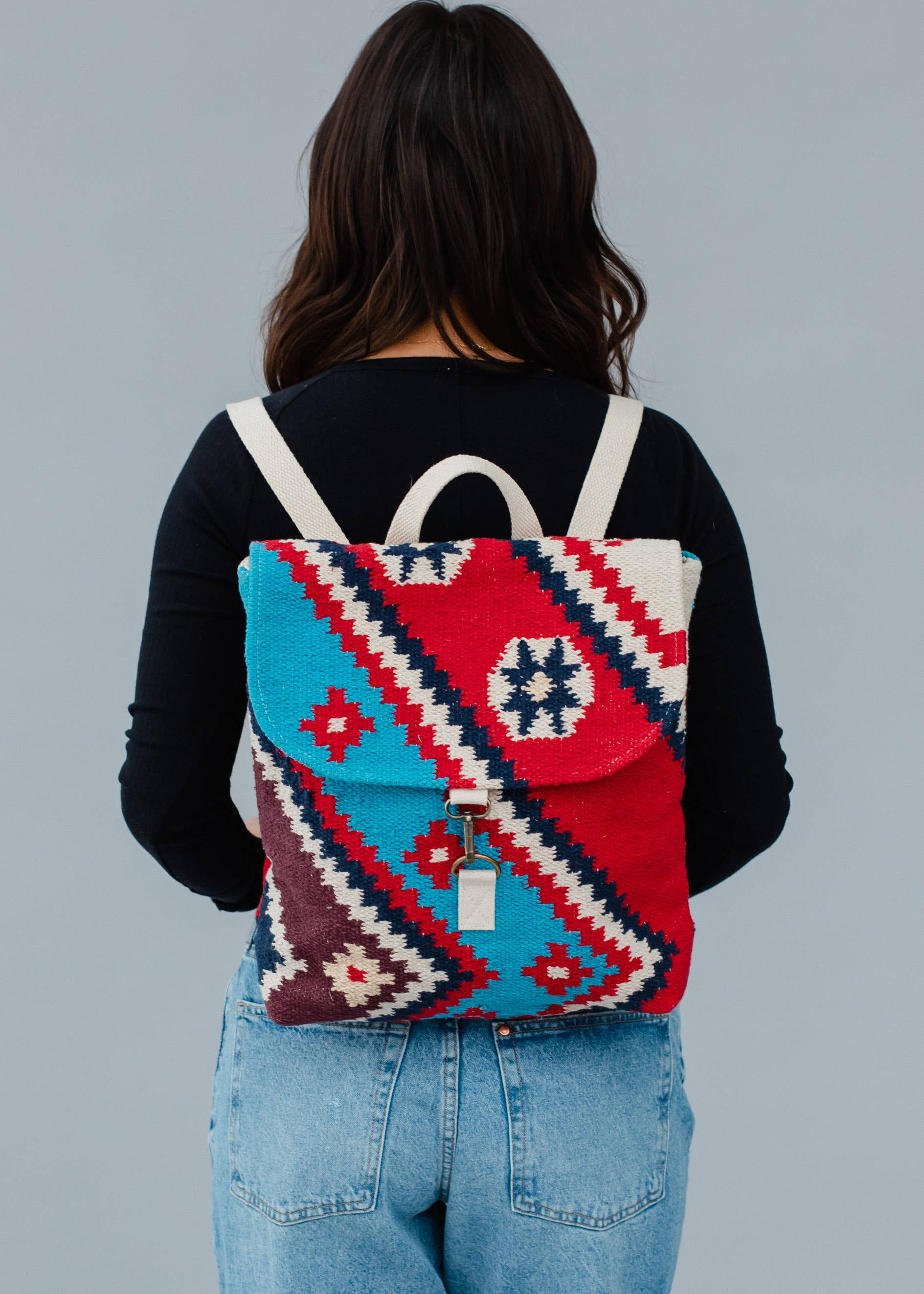 Red & Multicolored Aztec Backpack - Walmart.com