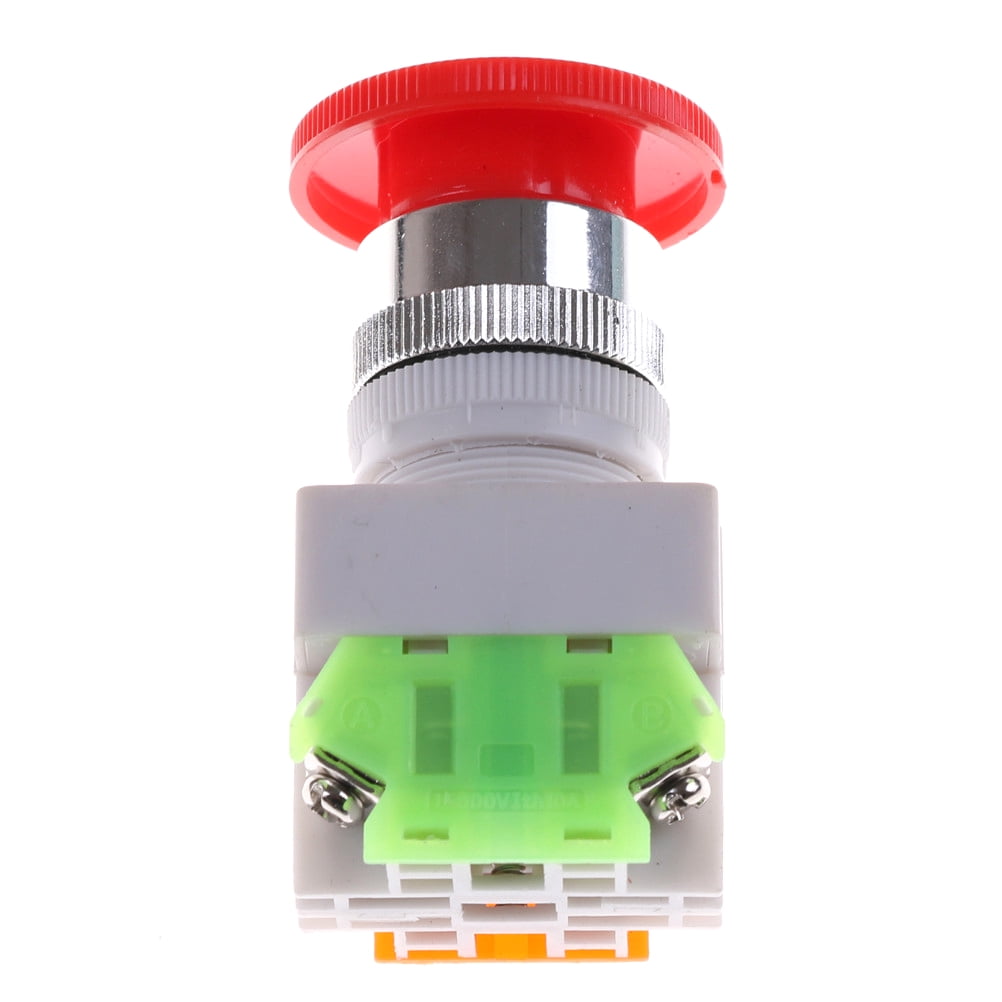 Red Mushroom Cap 1NO 1NC DPST Emergency Stop Push Button Switch AC 660V ...