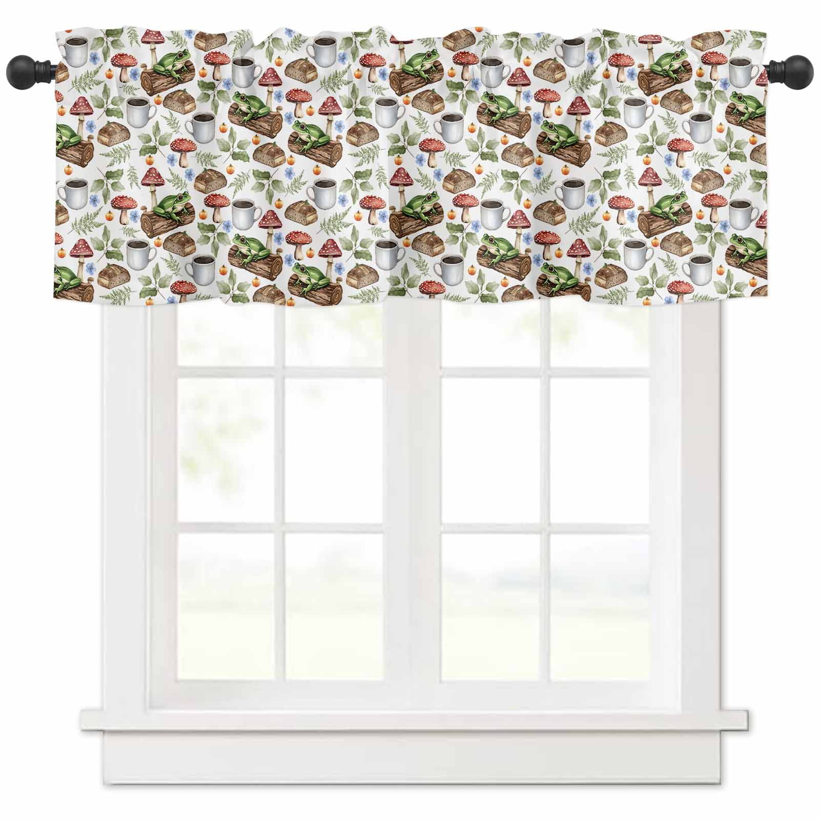 Red Mushroom Valances for Windows Farmhouse Kitchen Curtains Valances ...