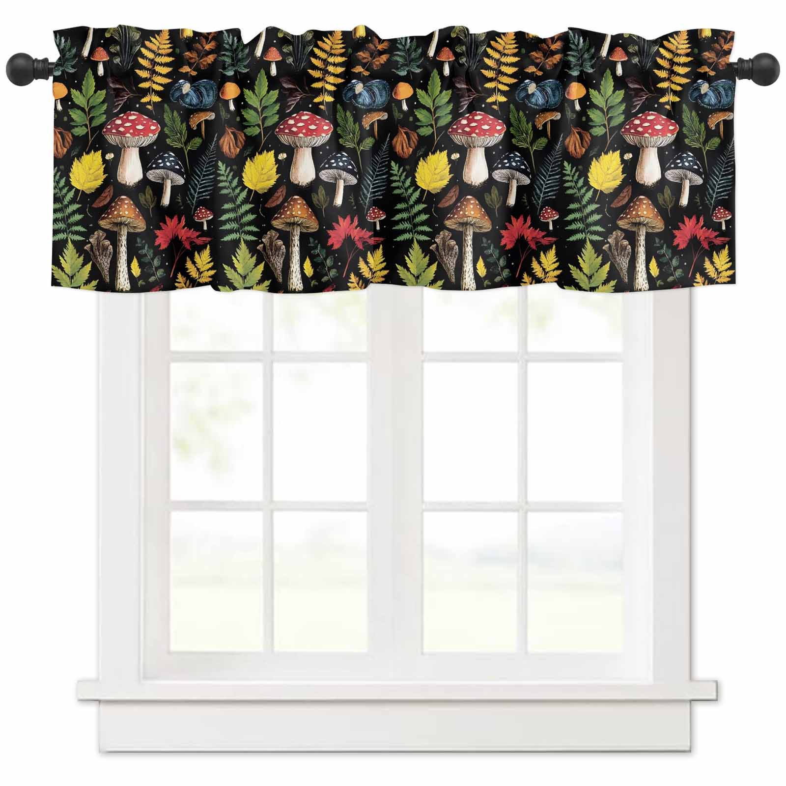 Red Mushroom Valances for Windows Farmhouse Kitchen Curtains Valances ...