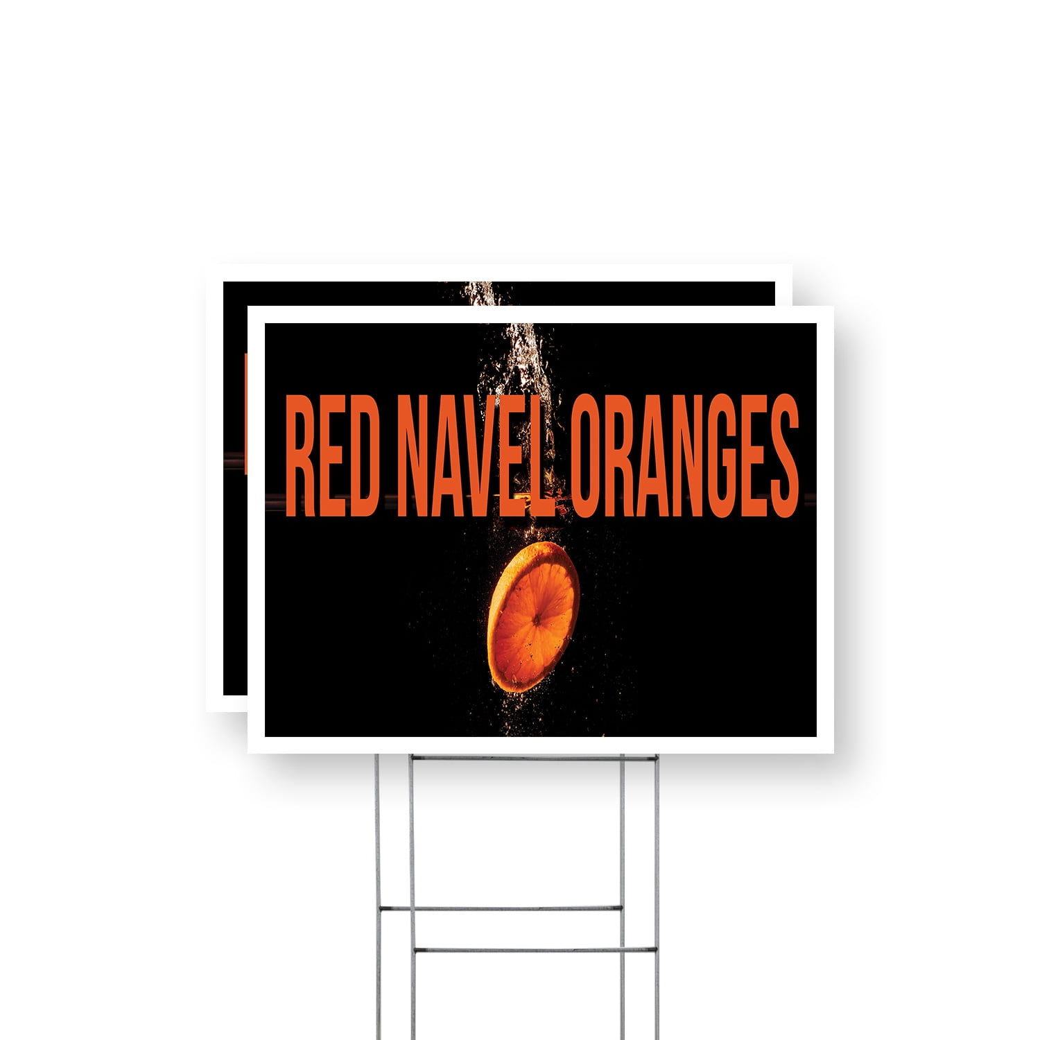 Red Navel Oranges Yard Sign 2 Pack of 12 Inch x 16 Inch Double Sided ...