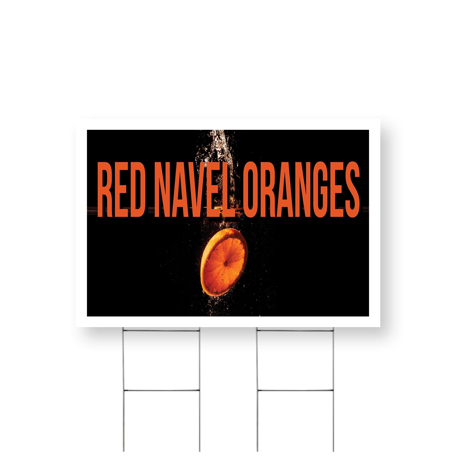 Red Navel Oranges Yard Sign 24 Inch x 36 Inch Double Sided Weatherproof ...