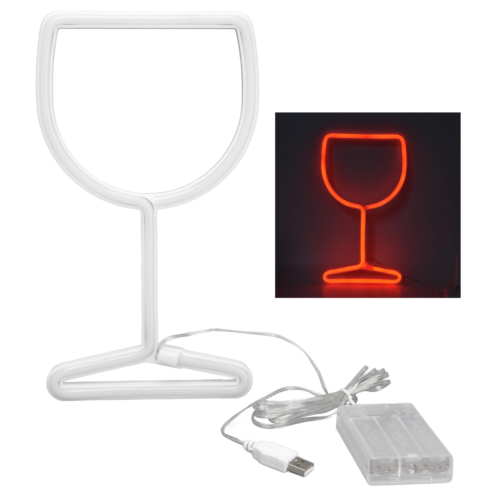 Red Neon Sign Neon Lights Dual Power Supply LED Light Source Energy ...