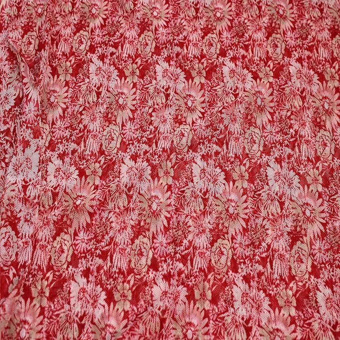 Red Neutral 60" Wide Poly Spandex Sheer Lace Power Mesh Fabric ...
