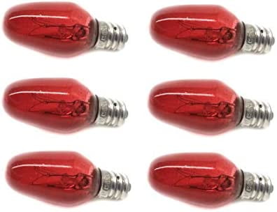 Red Night Light Bulb Replacement Bulbs 5W 120V - 6 Pack Party or Event ...
