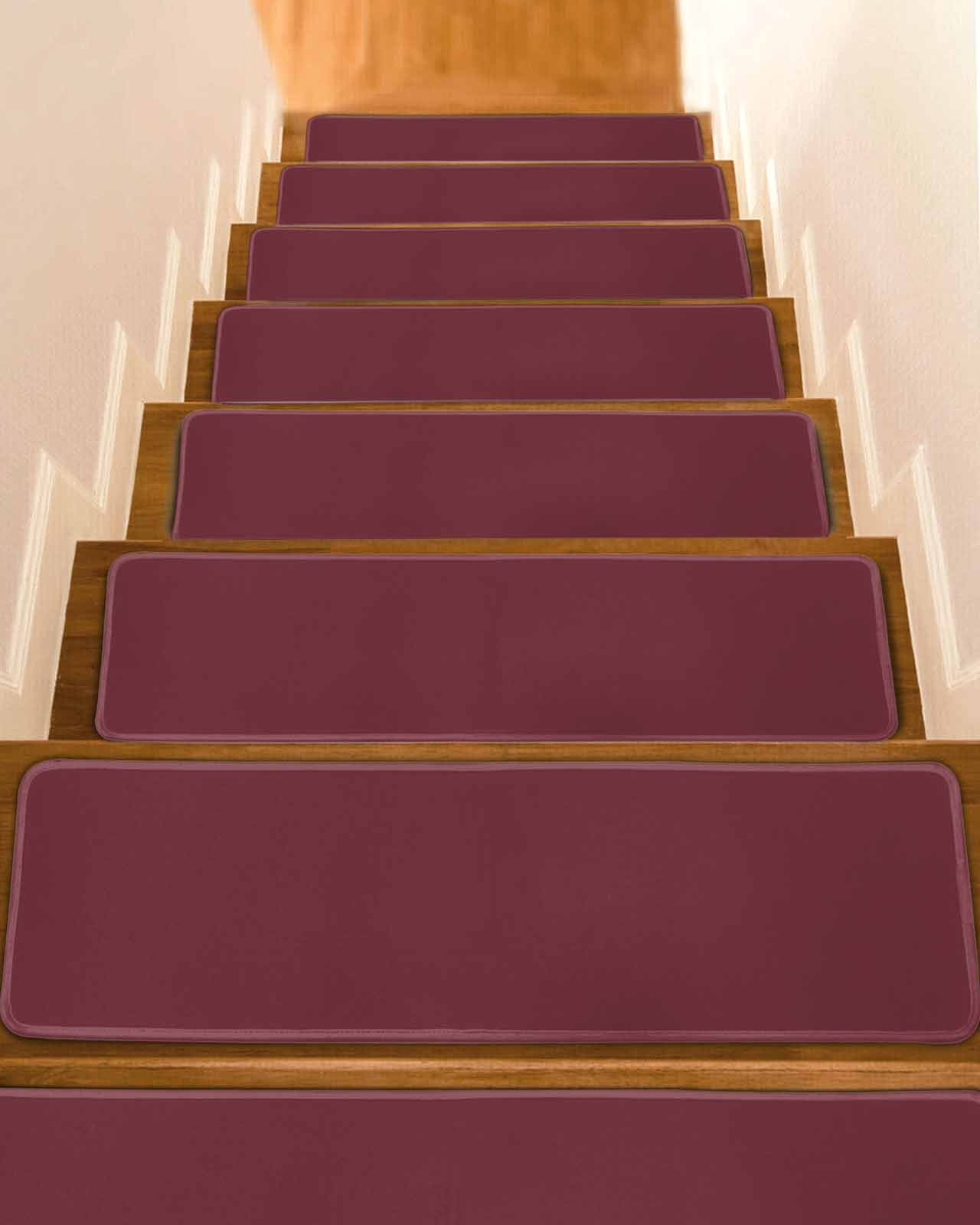 Red Non-Slip Stair Treads for Wooden Steps, 15 Pack-8x30in Carpet Stair ...