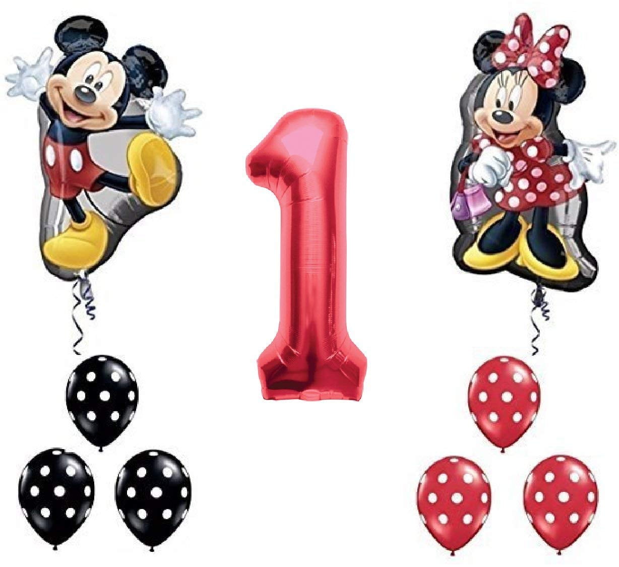 Red Number 1 Mickey and Minnie Mouse Full Body Birthday Supershape ...