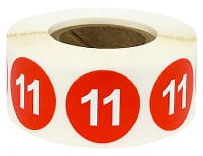 Red Number 11 Stickers Organizing Retail, Inventory | 0.75" inch - 500 ...