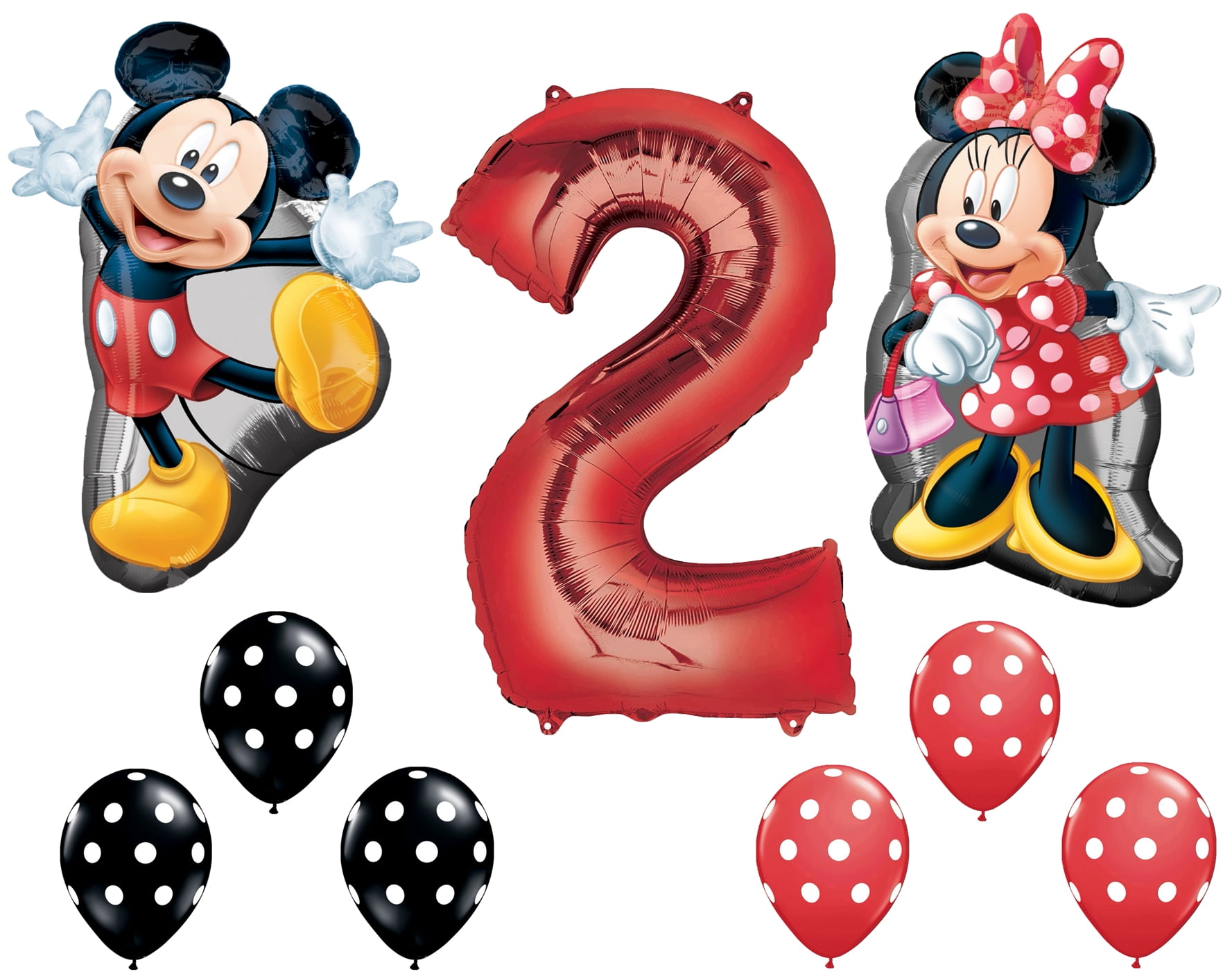 Red Number 2 Mickey and Minnie Mouse Full Body Birthday Supershape ...