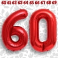 Red Number 60 Mylar Foil Balloon 40" - Helium or Air Inflatable ...