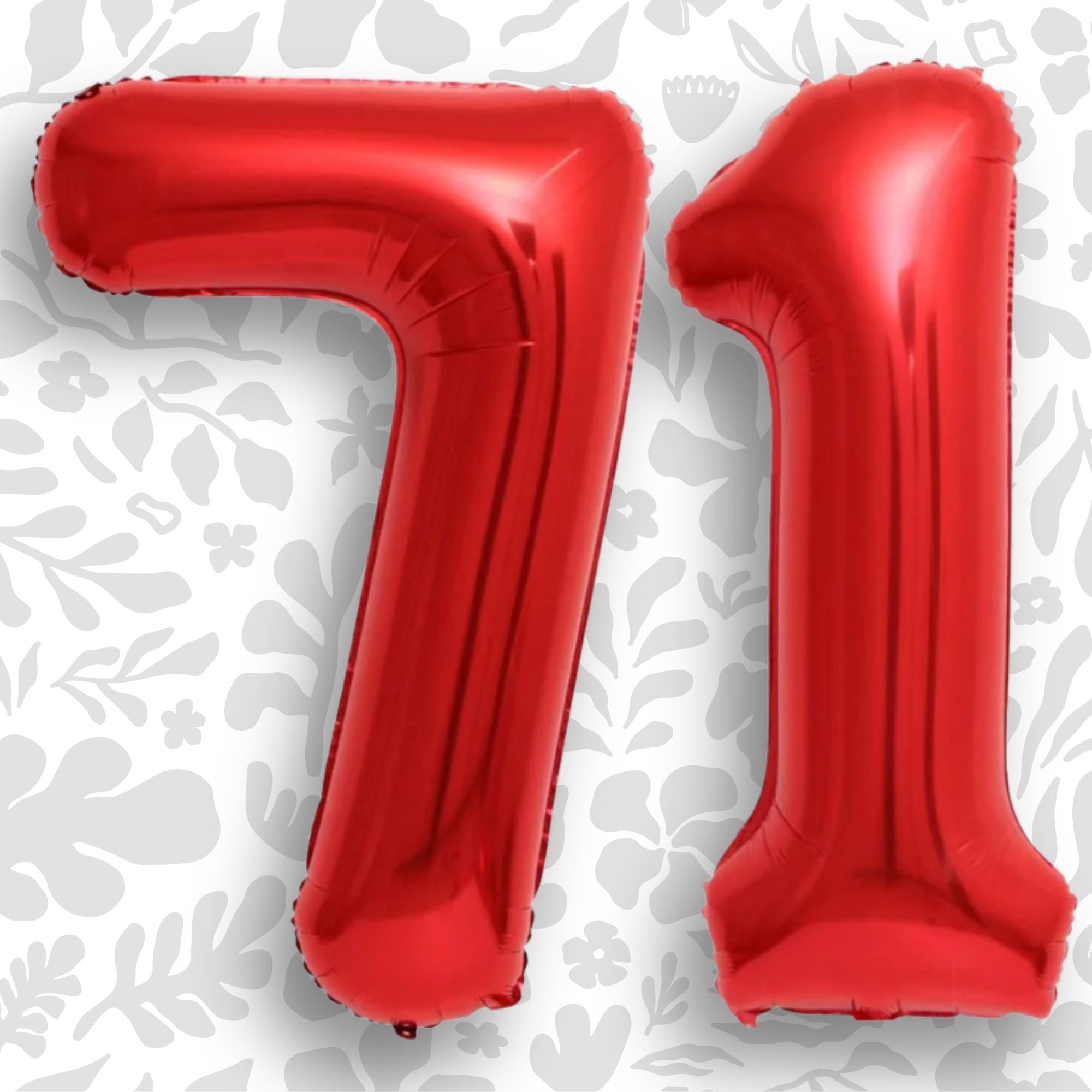 Red Number 71 Mylar Foil Balloon 40" - Helium or Air Inflatable ...