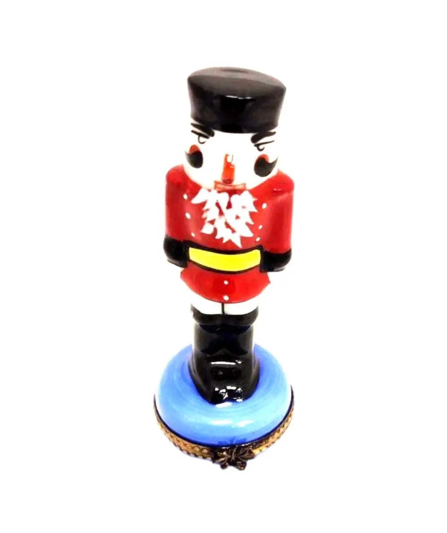 Red Nutcracker on Blue Base Limoges Box Porcelain Figurine - Walmart.com