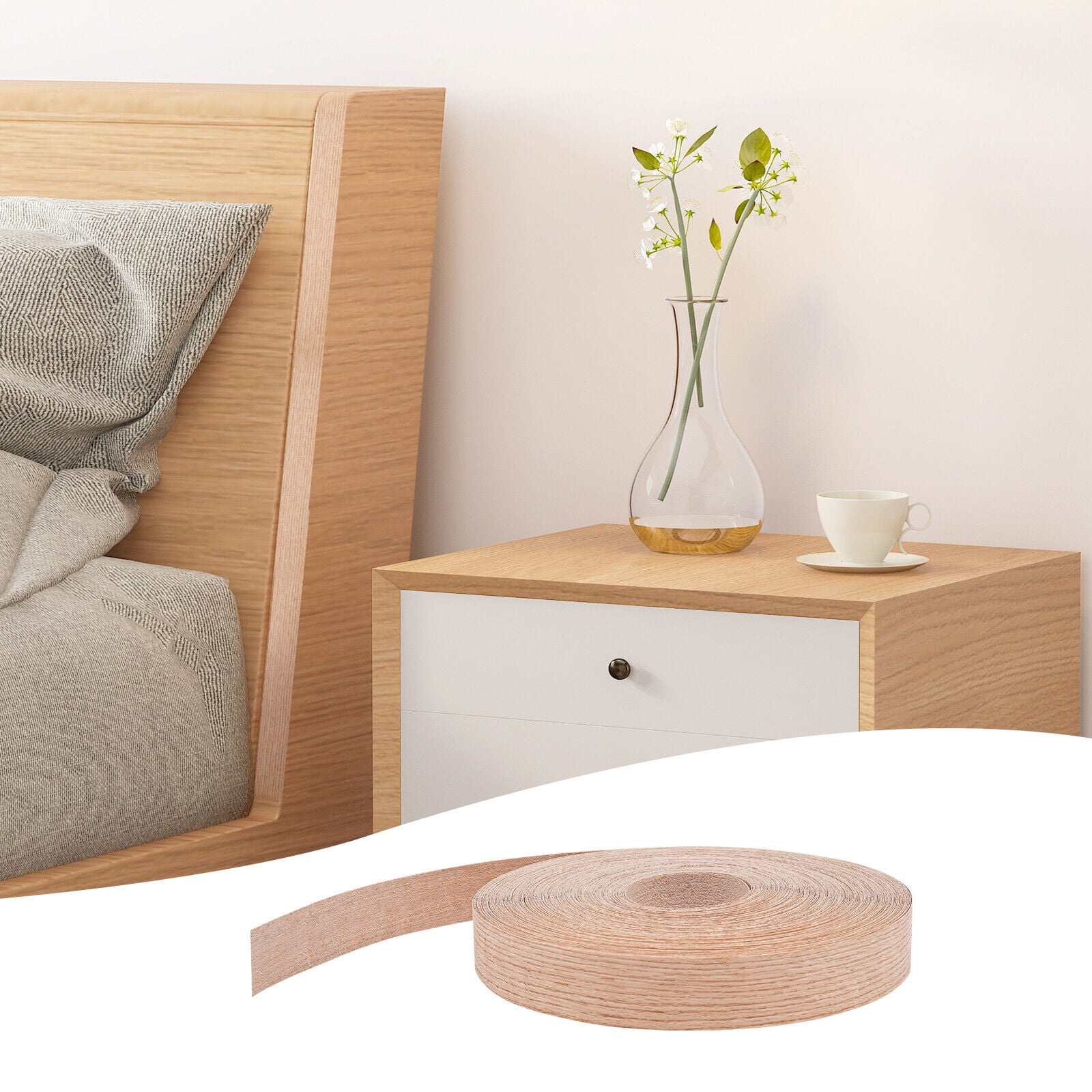 Red Oak Wood Veneer Edging, Light Brown Edge Banding, Flexible Veneer ...