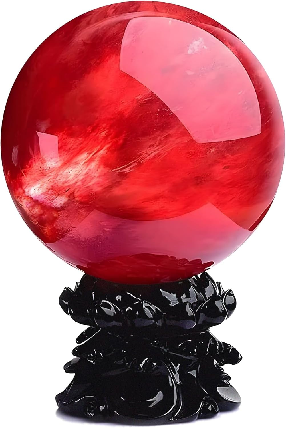 Red Obsidian Ball with Stand, 4 Inch Natural Red Crystal Ruby Ball Sphere Melting Quartz Crystal ...