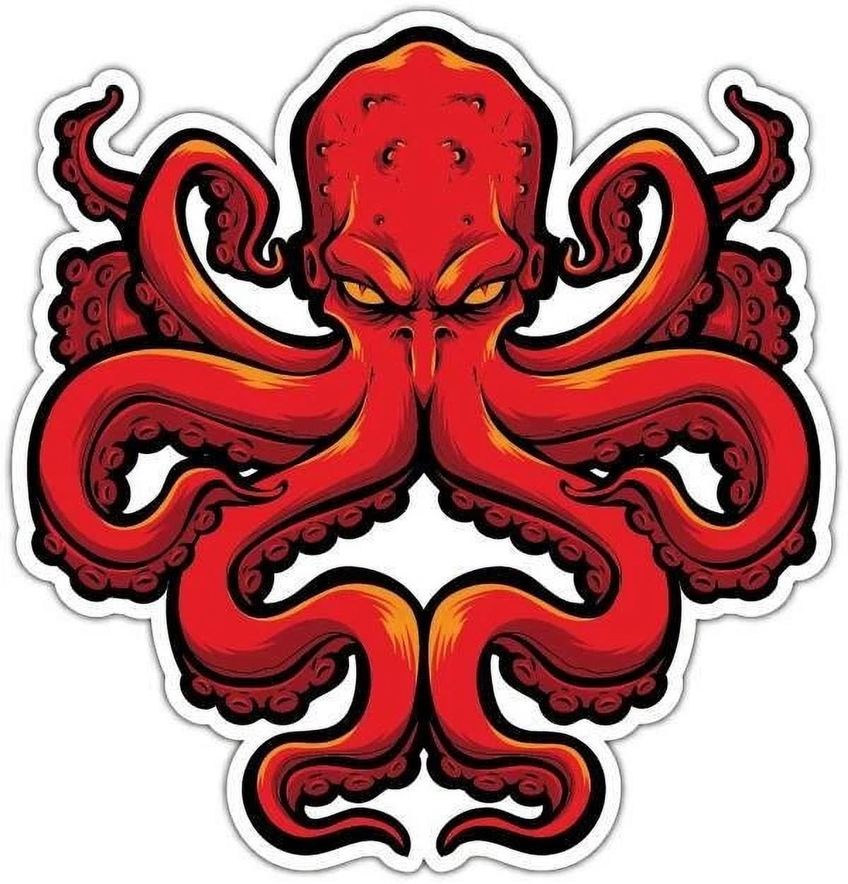 Red Octopus Ocean Sea Car Window Stickerphone Decal Water Bottle ...