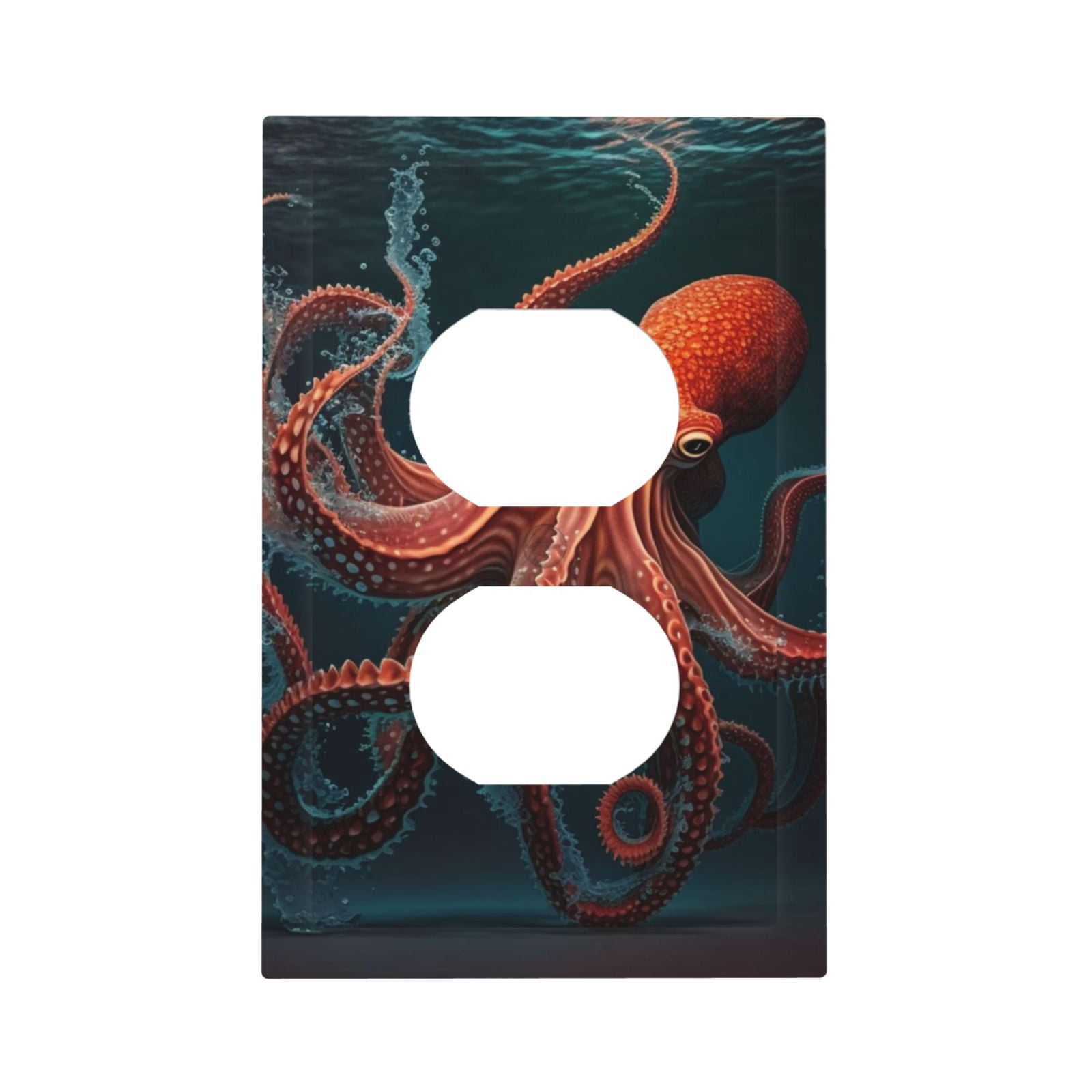 Red Octopus Tentacles Art Duplex Wall Plate 1 Gang Decorative ...
