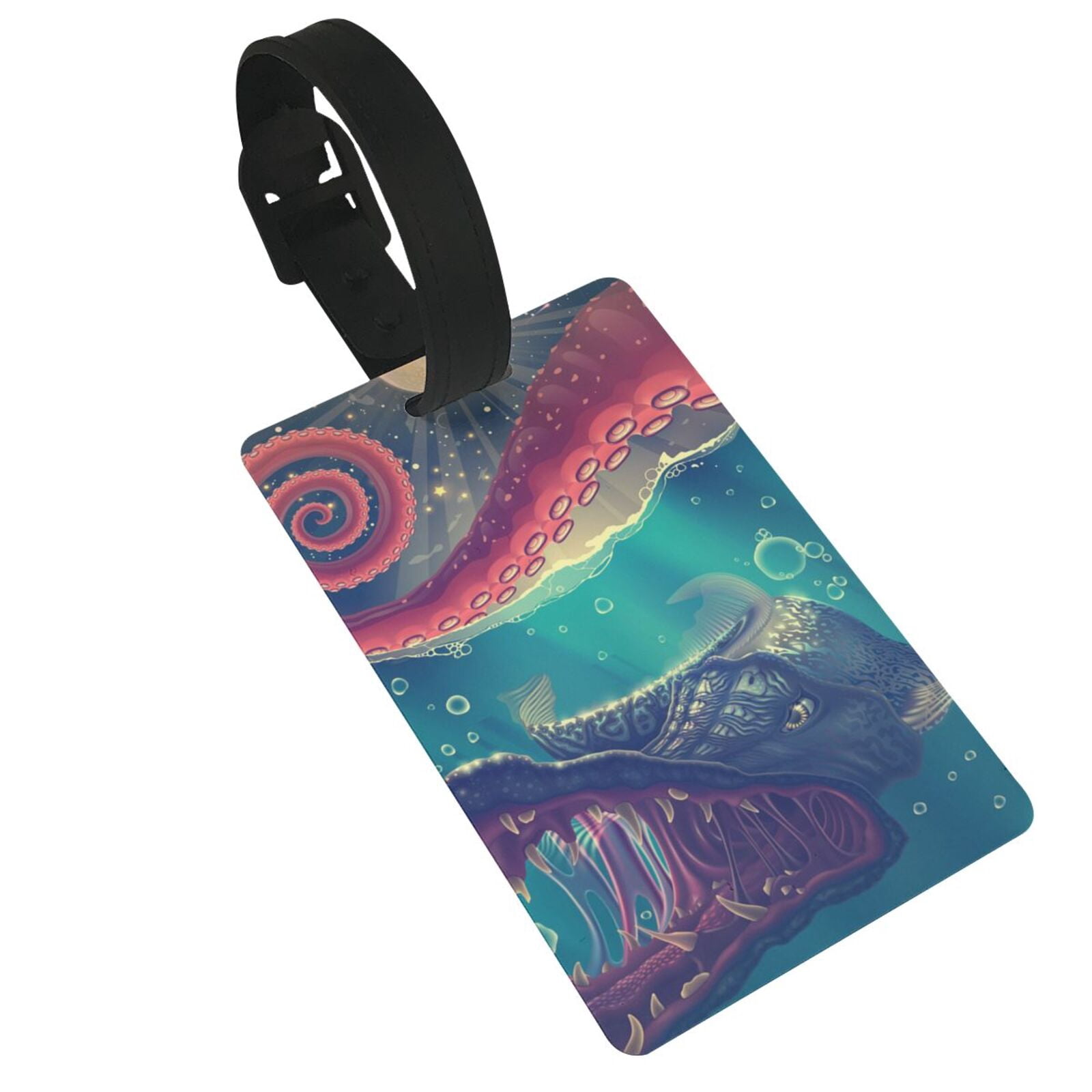 Red Octopus Tentacles Predator Fish Luggage Tags Suitcases ID Baggage ...