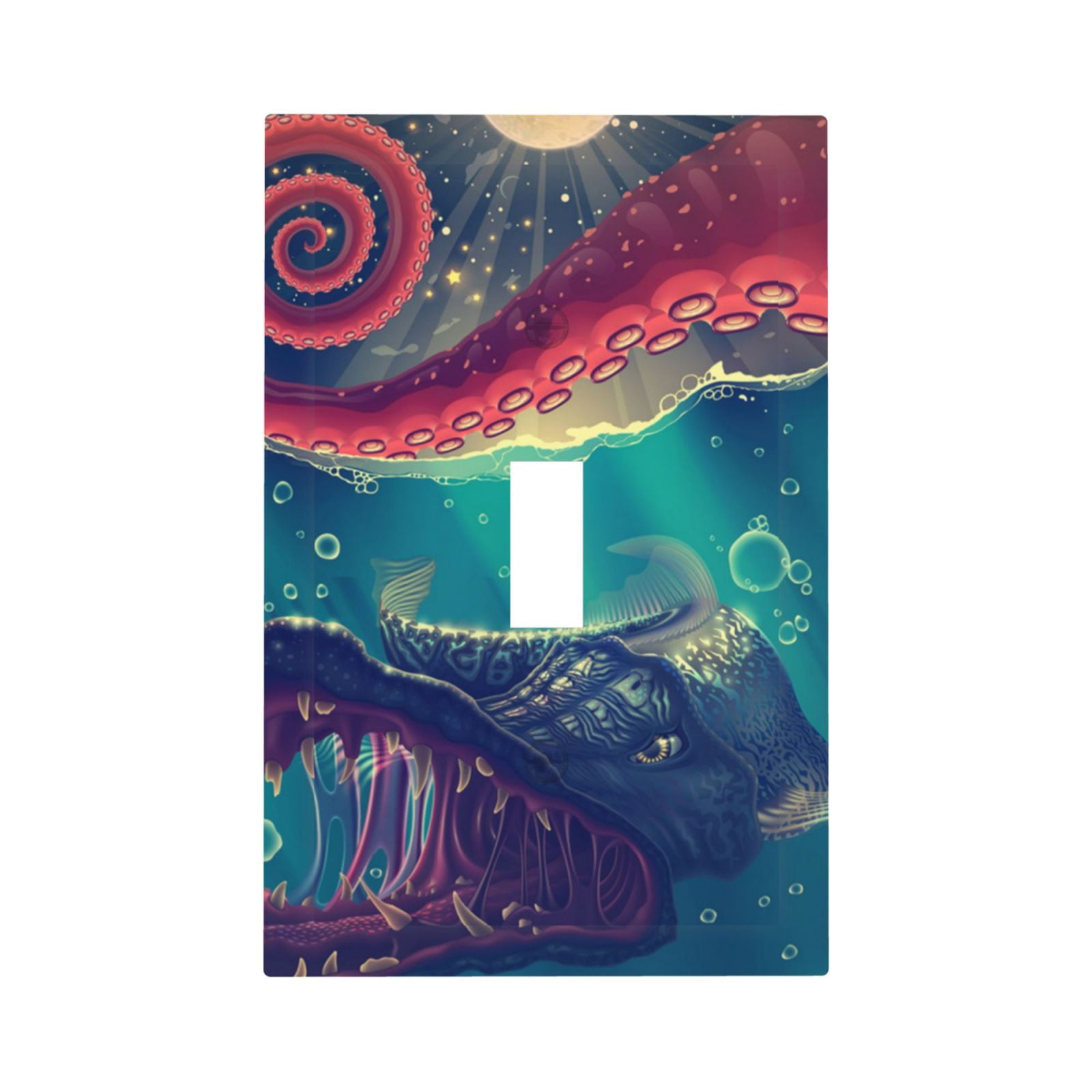 Red Octopus Tentacles Predator Fish Single Toggle Wall Plate 1 Gang ...
