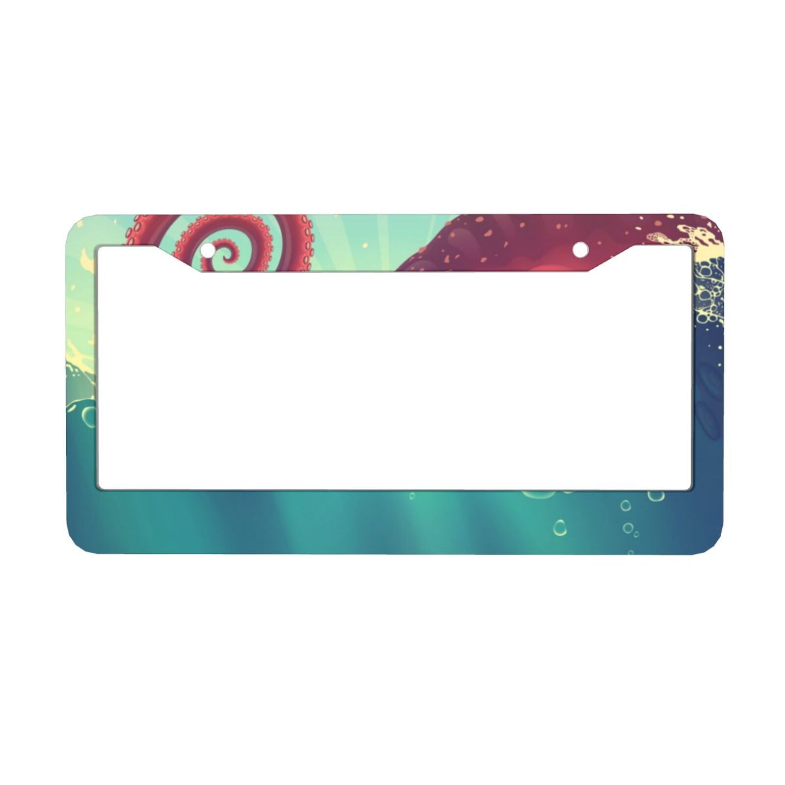 Red Octopus Tentacles Sea Water Car License Plate Frame Aluminum ...