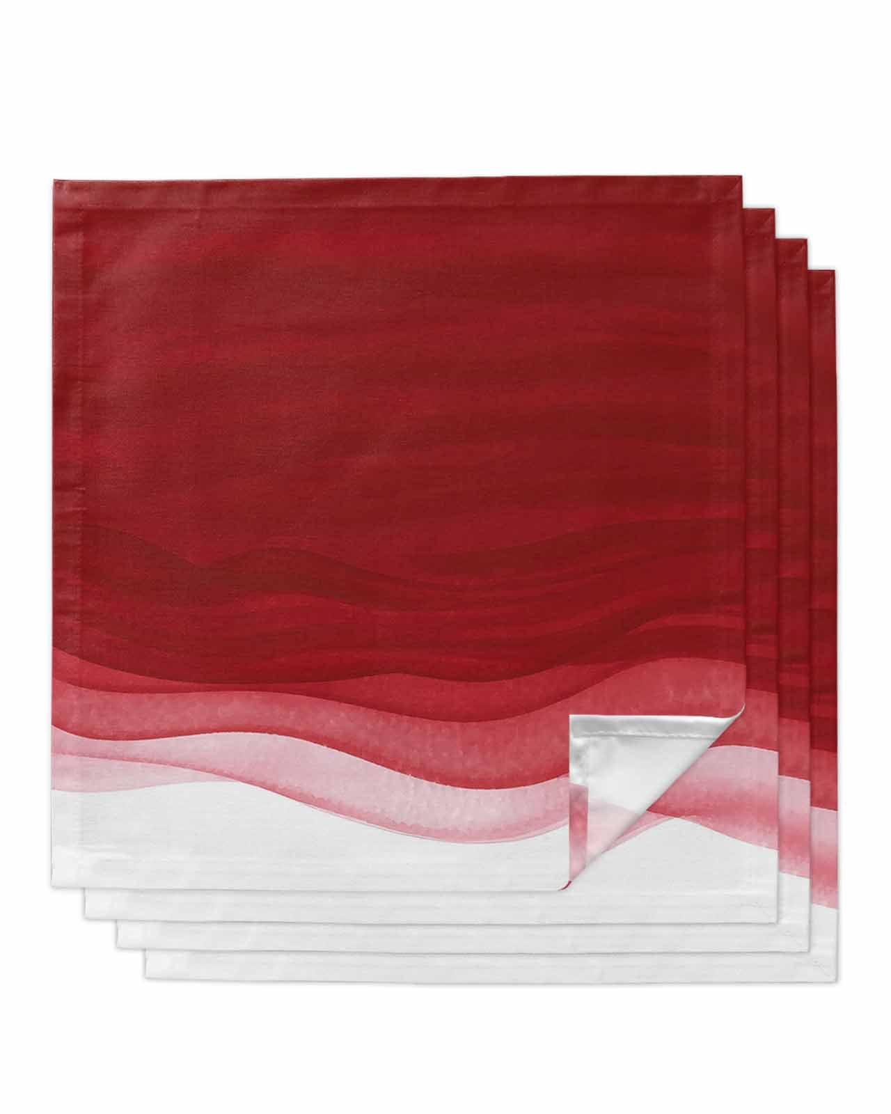 Red Ombre Waves Cloth Napkins Set of 4 Reusable Dinner Napkins ...