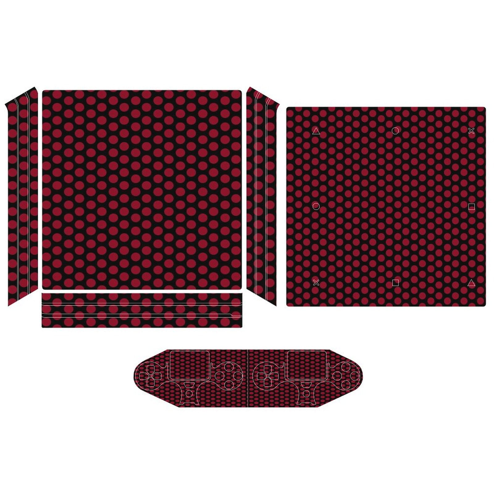 Red On Black Polka Dots PS4/PS4 Pro/PS4 Slim Skin Sticker For Console ...