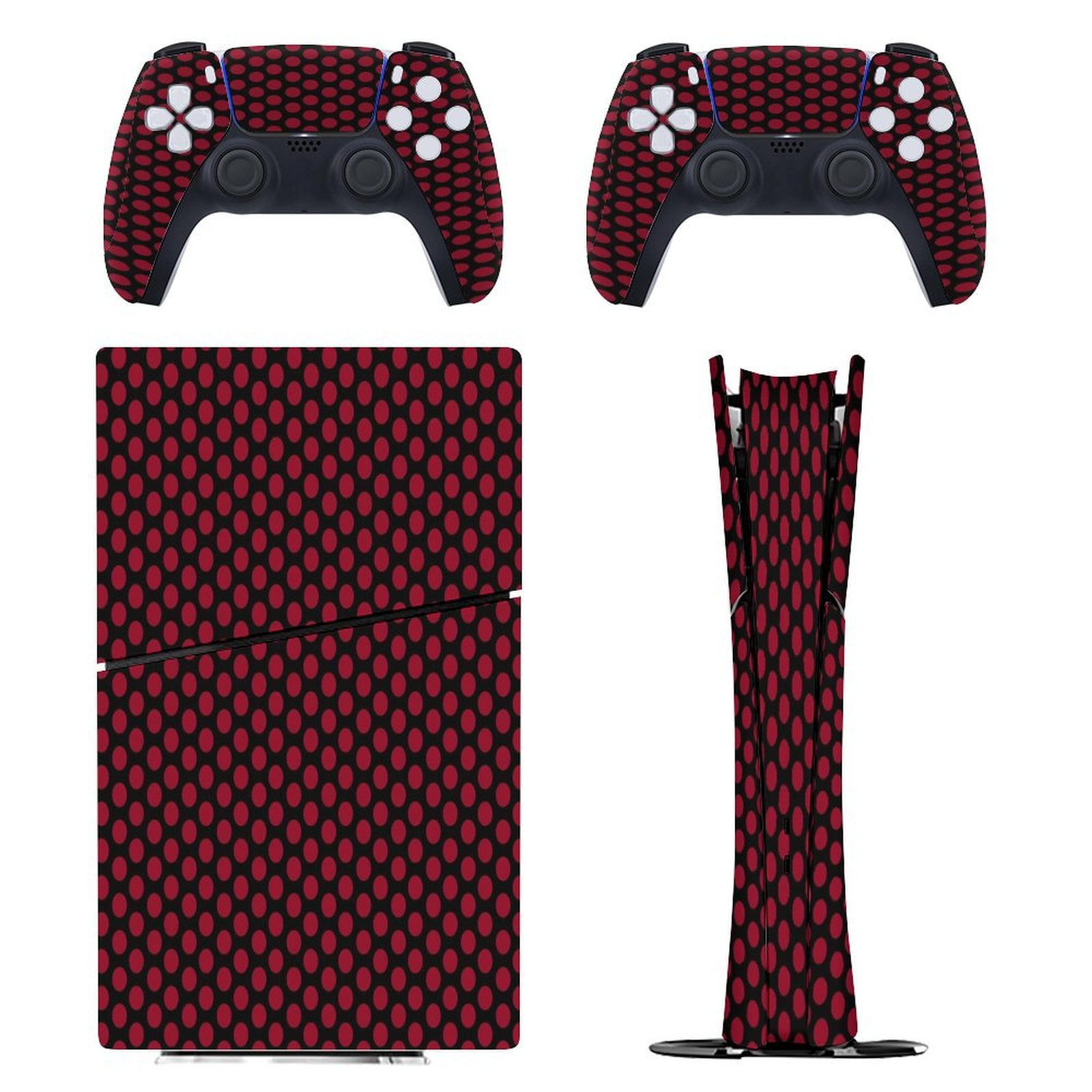 Red On Black Polka Dots PS5/PS5 Pro/PS5 Slim Digital Disc Skin Sticker ...