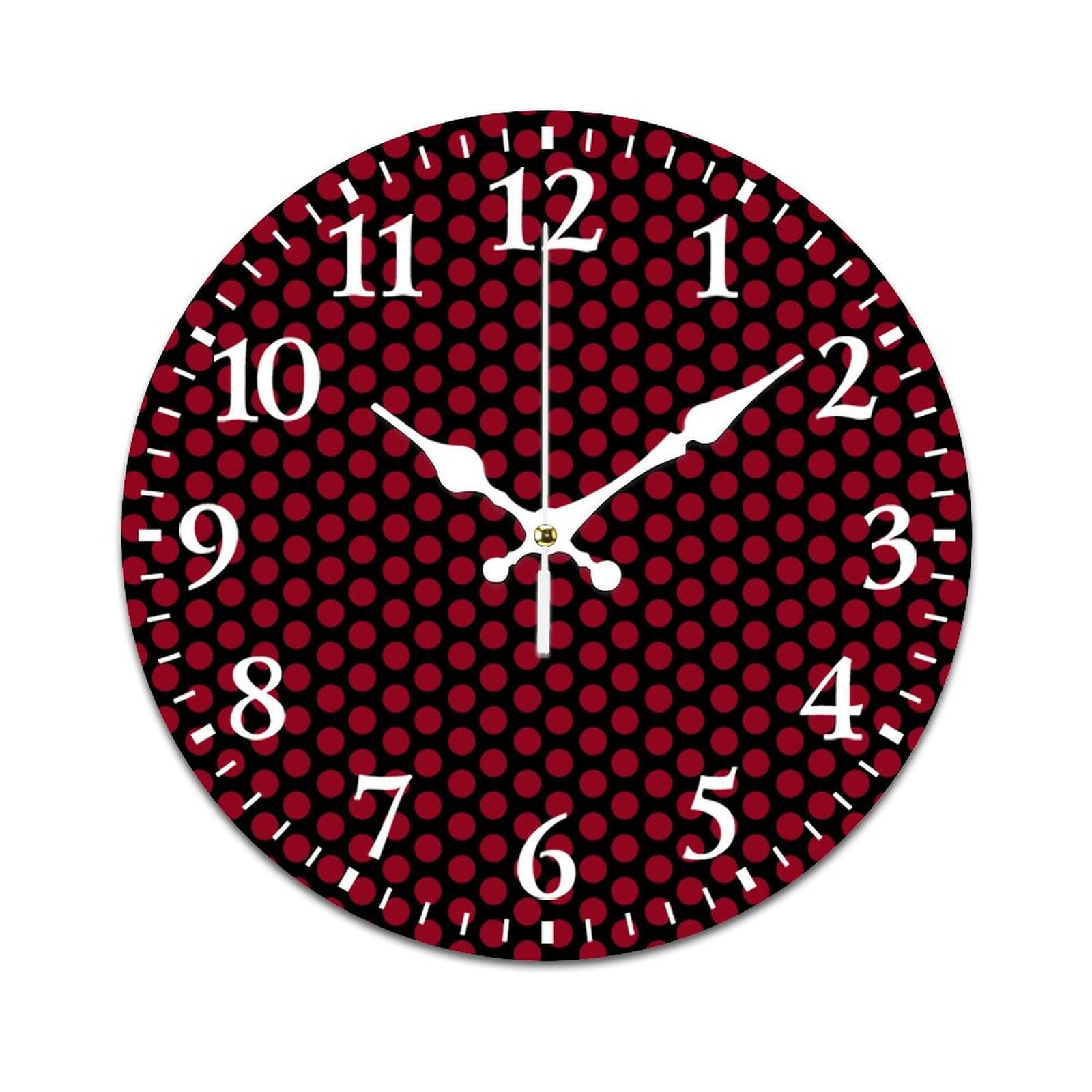 Red On Black Polka Dots Wall Clock Modern Design Clocks Wall Hanging ...