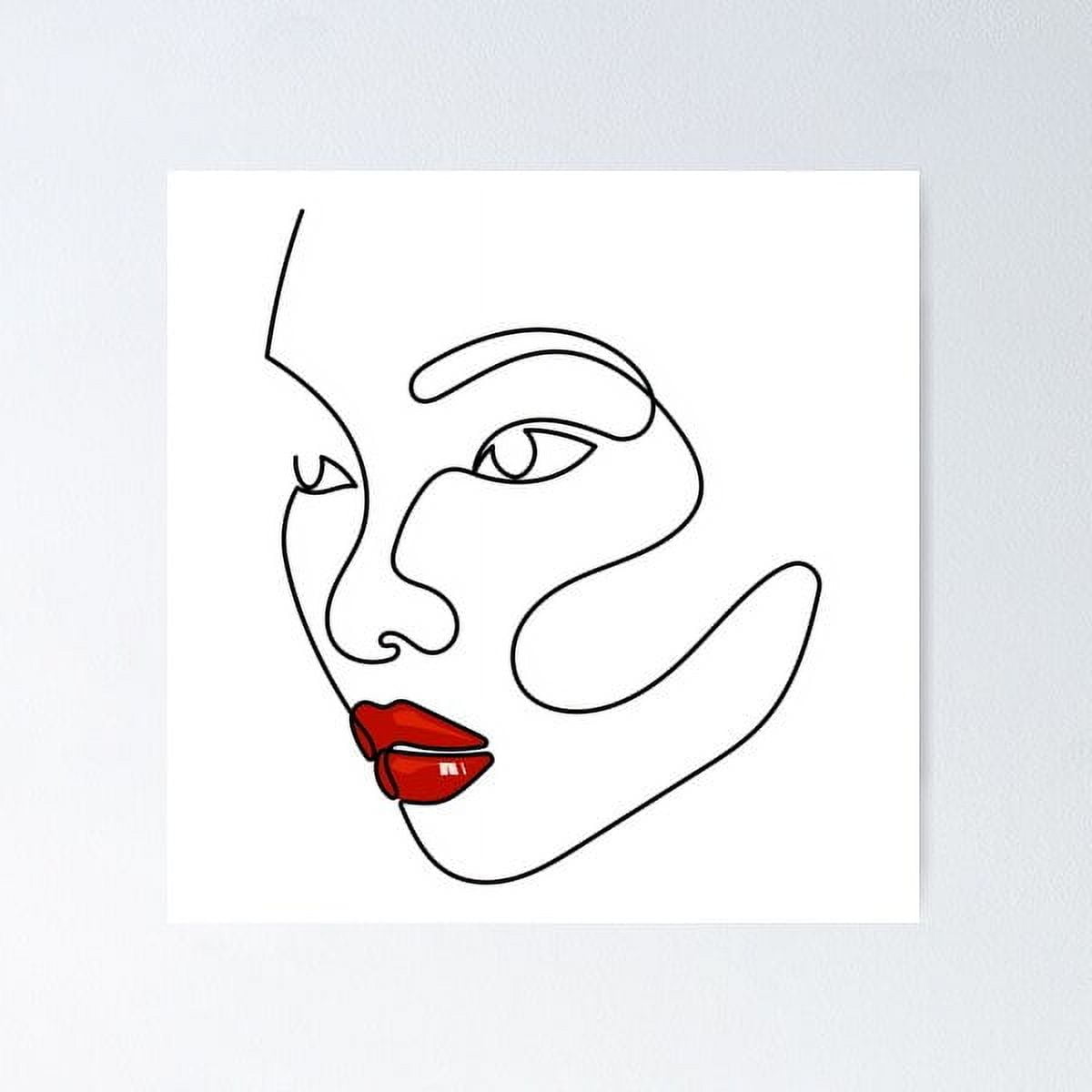 Red | One Line Drawing | One Line Art | Minimal | Minimalist Poster ...