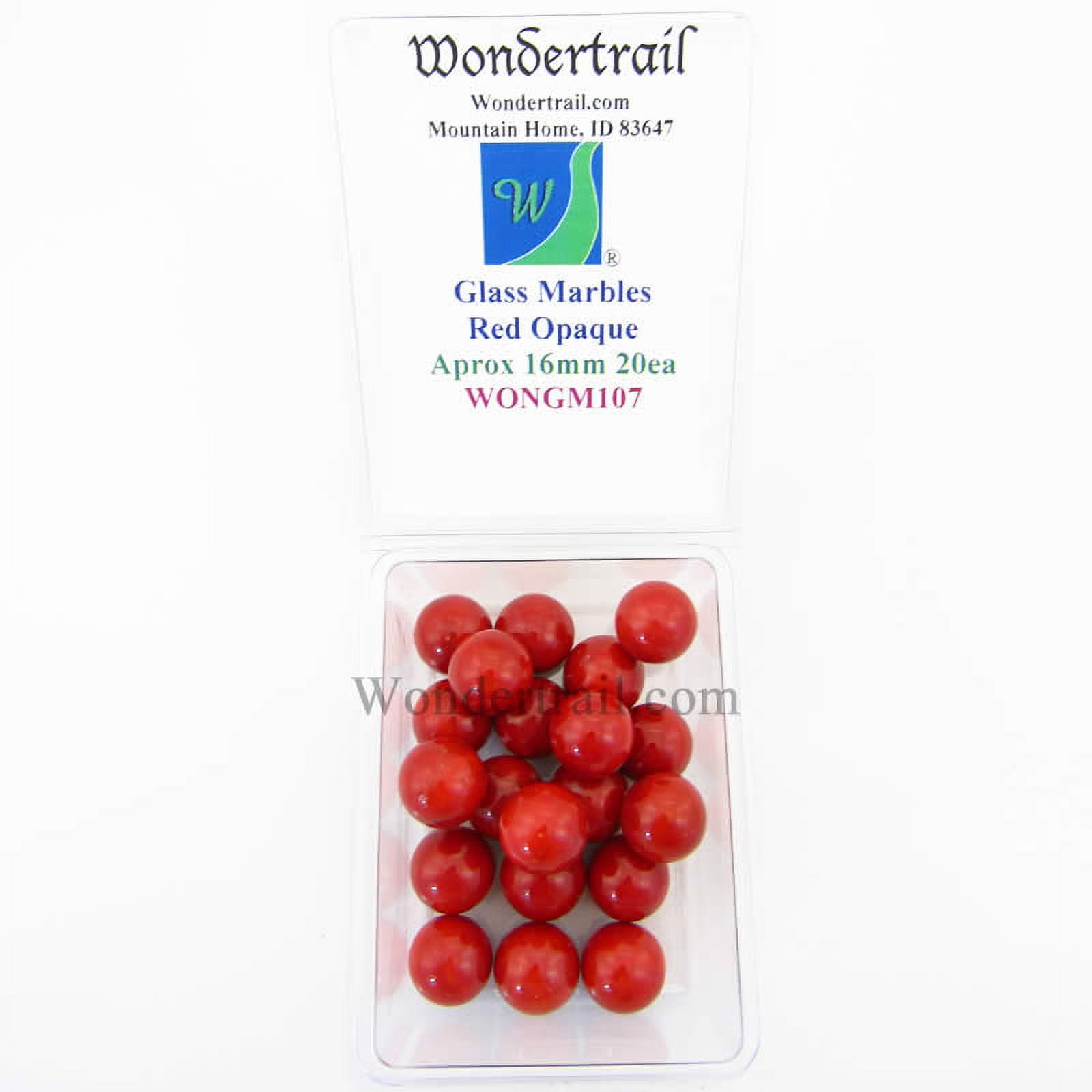 Red Opaque 16mm Glass Marbles Pack of 20 Wondertrail - Walmart.com