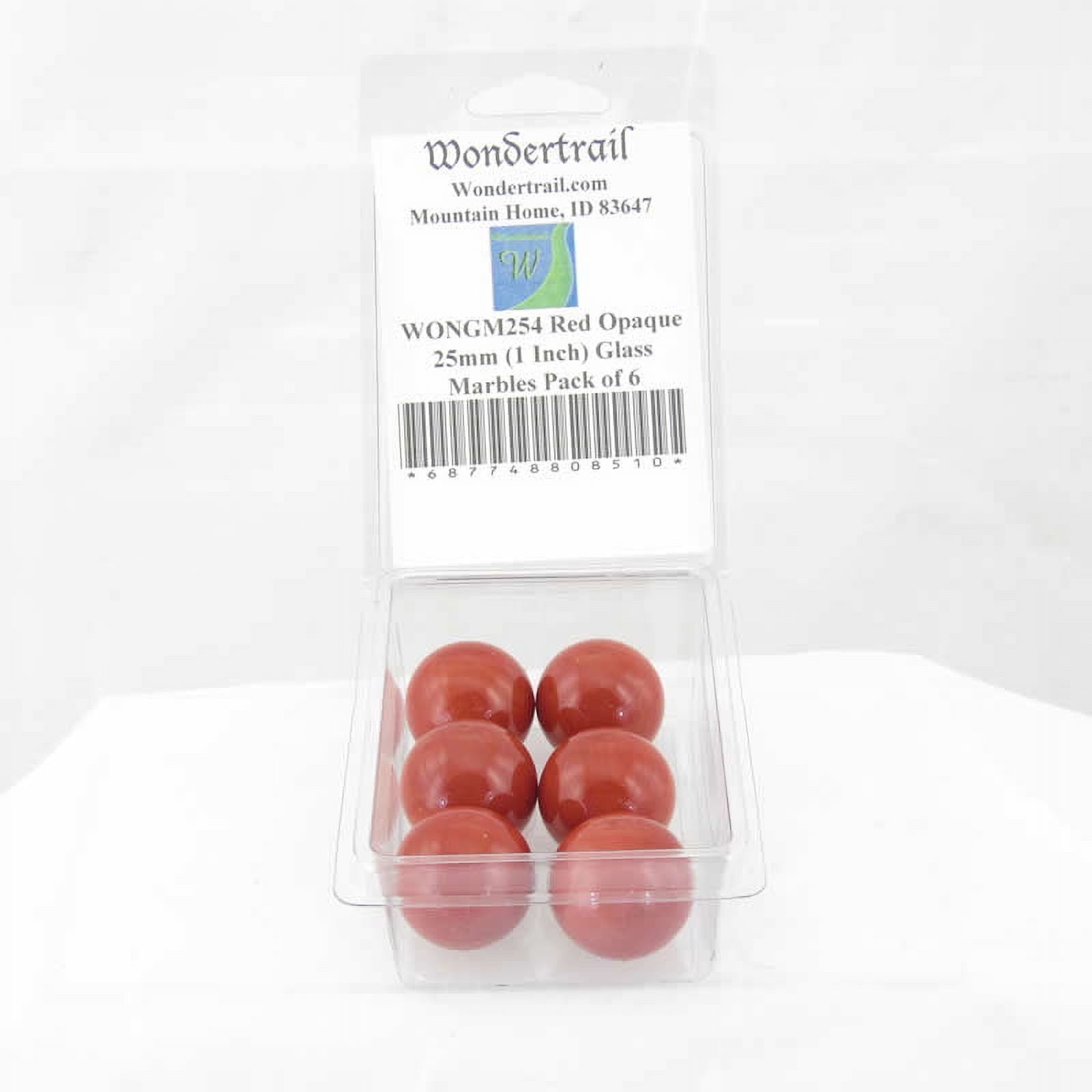 Red Opaque 25mm (1 Inch) Glass Marbles Pack of 6 Wondertrail - Walmart.com