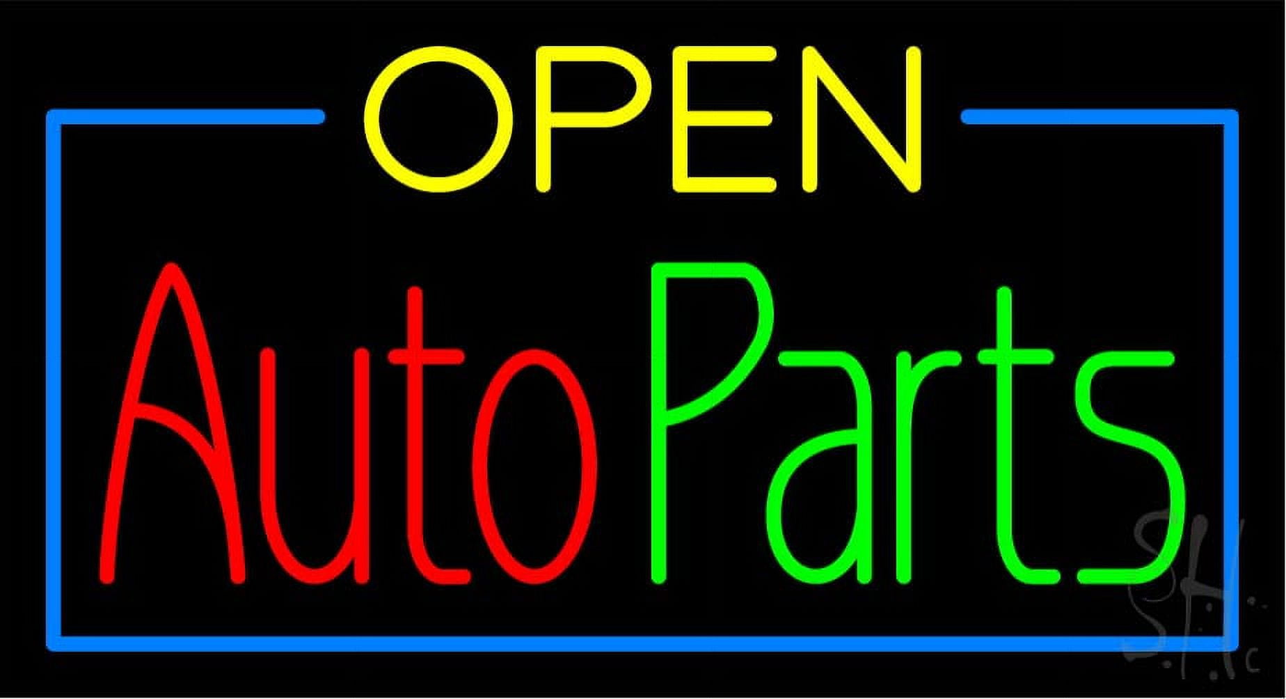 Red Open Green Auto Parts LED Neon Sign 20 x 37 - inches, Clear Edge ...