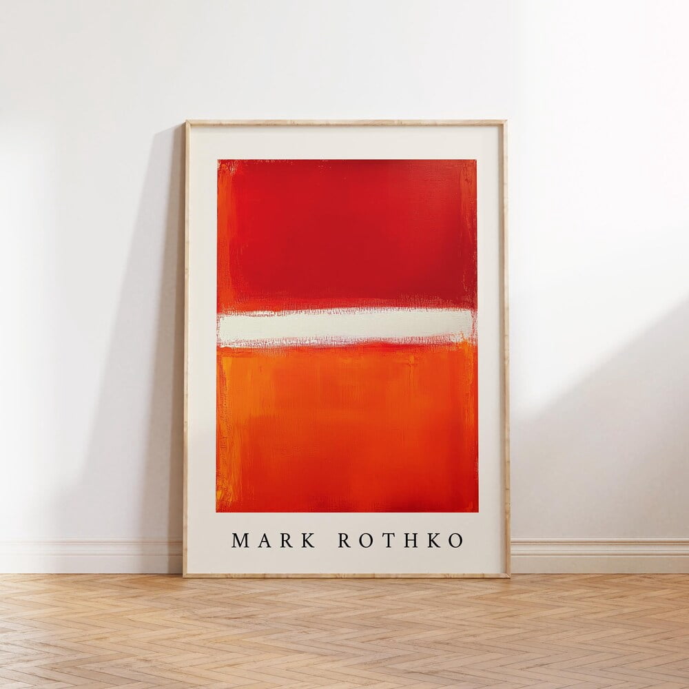 Red & Orange Abstract Wall Art, Rothko-Inspired Bold Colour Print ...