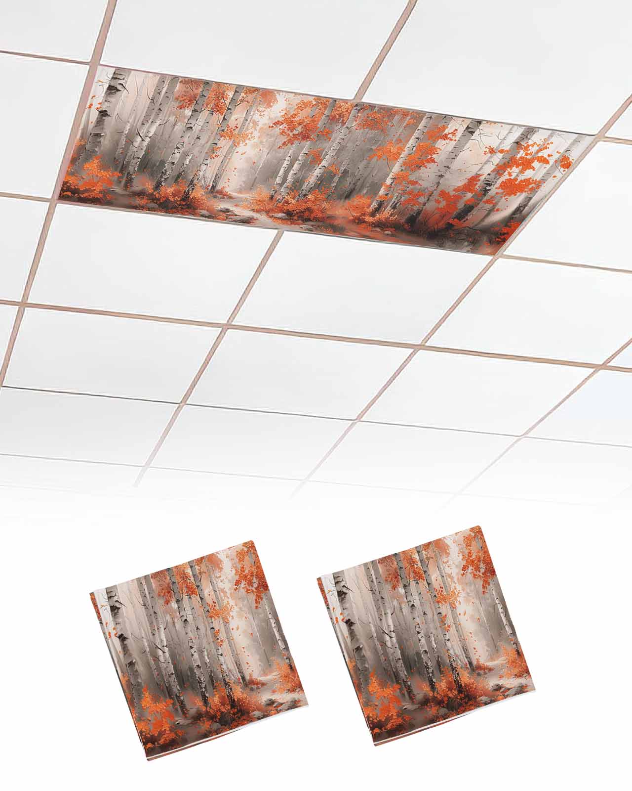 Red Orange Fluorescent Light Covers for Ceiling Lights 4x2 feet, 2 Pack ...