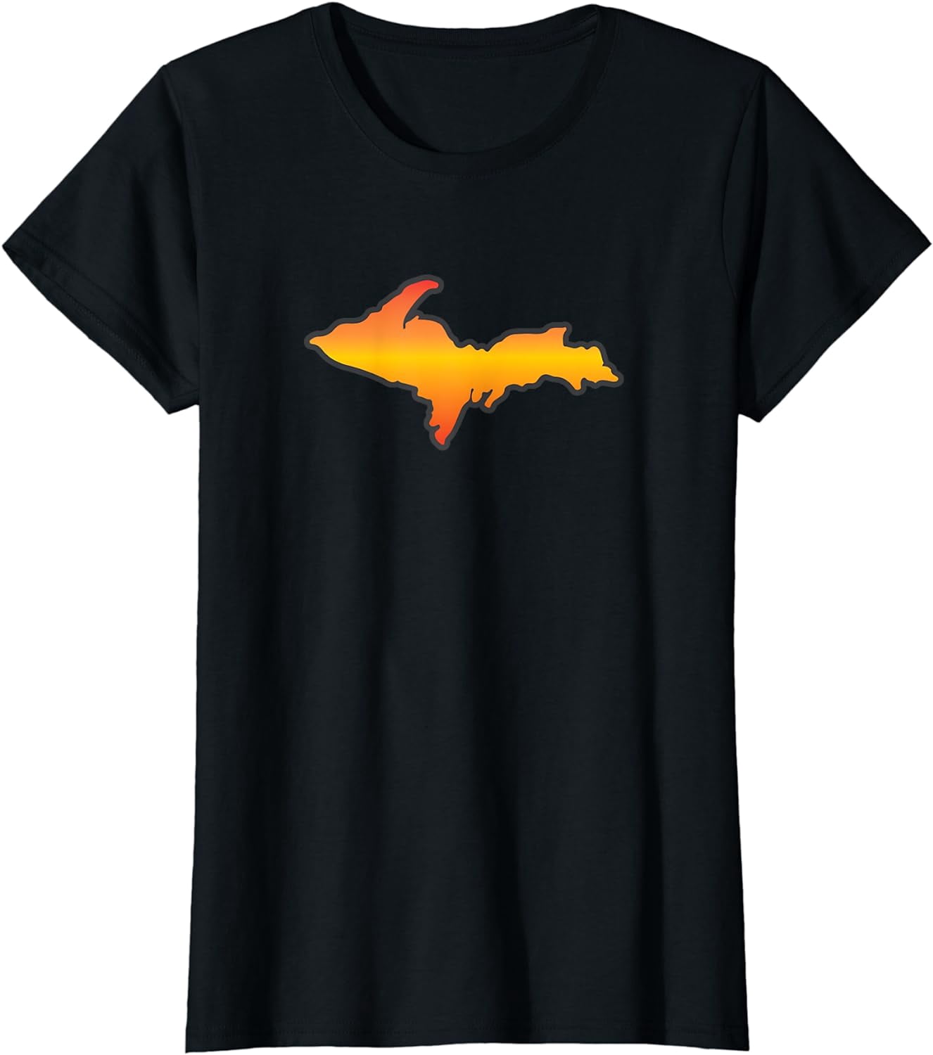 Red Orange Gradient Upper Peninsula Michigan Yooper T-Shirt - Walmart.com