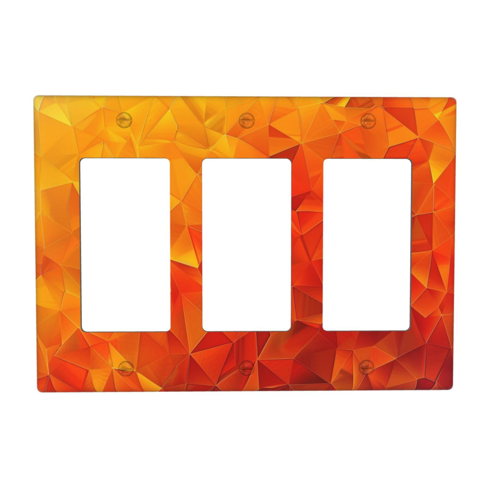 Red Orange Grid 3 Gang Toggle Light Switch Cover Decorative Switch ...