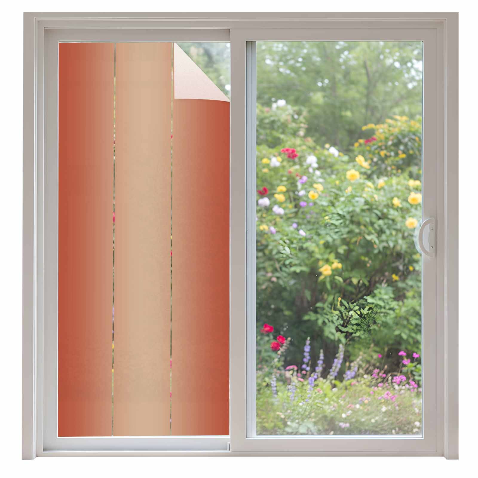 Red Orange Ombre Window Privacy Film, Modern Gradient Abstract Art ...