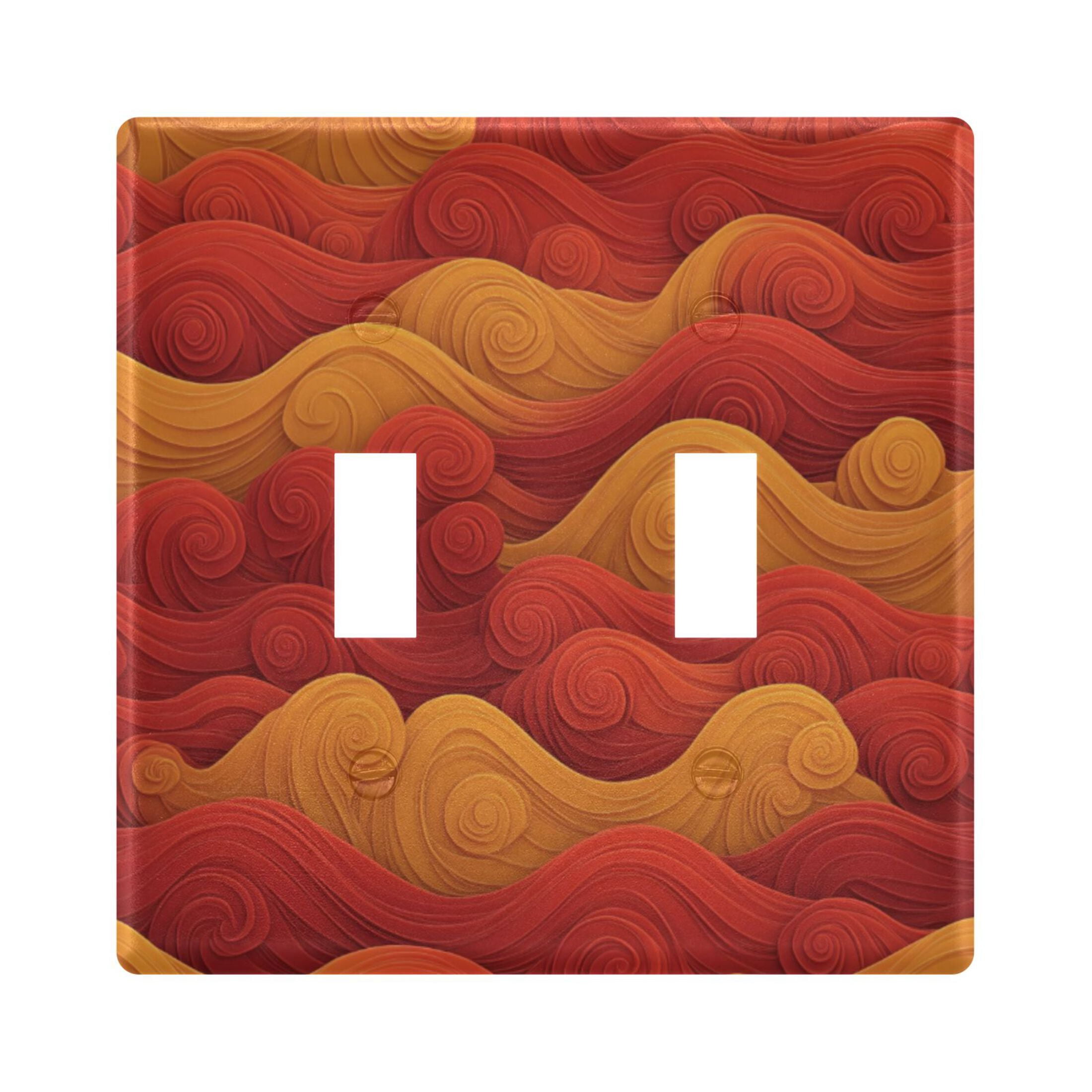 Red Orange Waves Light Switch Cover Electrical Outlet Cover Replaceable ...