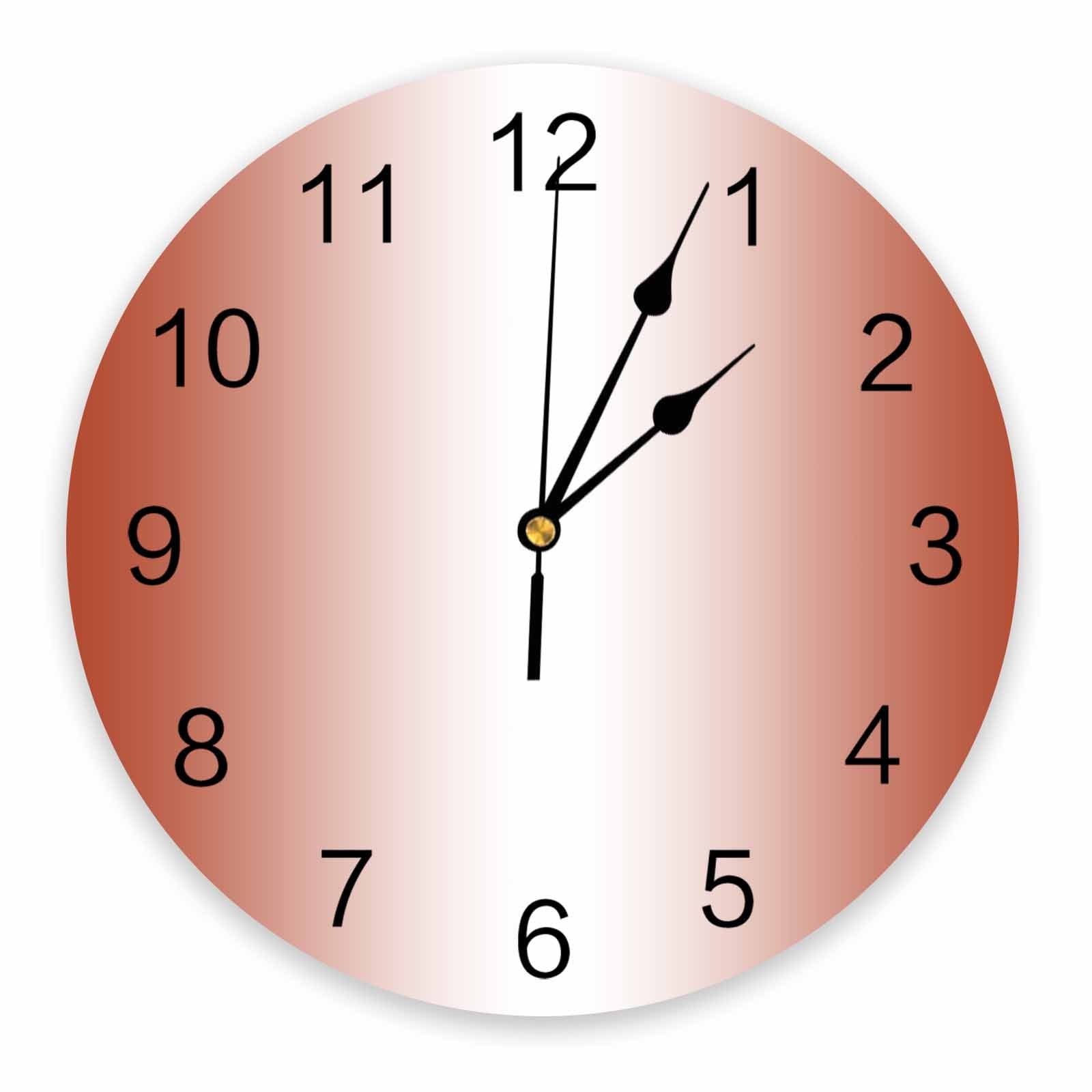 Red Orange White Gradient Printed Wall Clock Modern Silent Clock Living ...