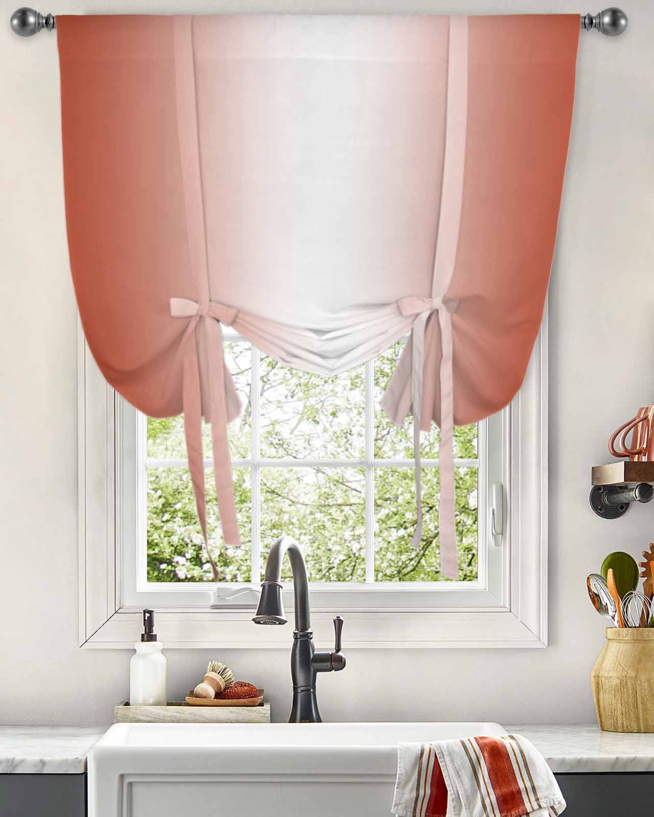 Red Orange White Gradient Window Curtain for Living Room Home r Blinds ...