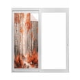 Red Orange Window Privacy Film, Modern Oil Painting Art Forest Static ...