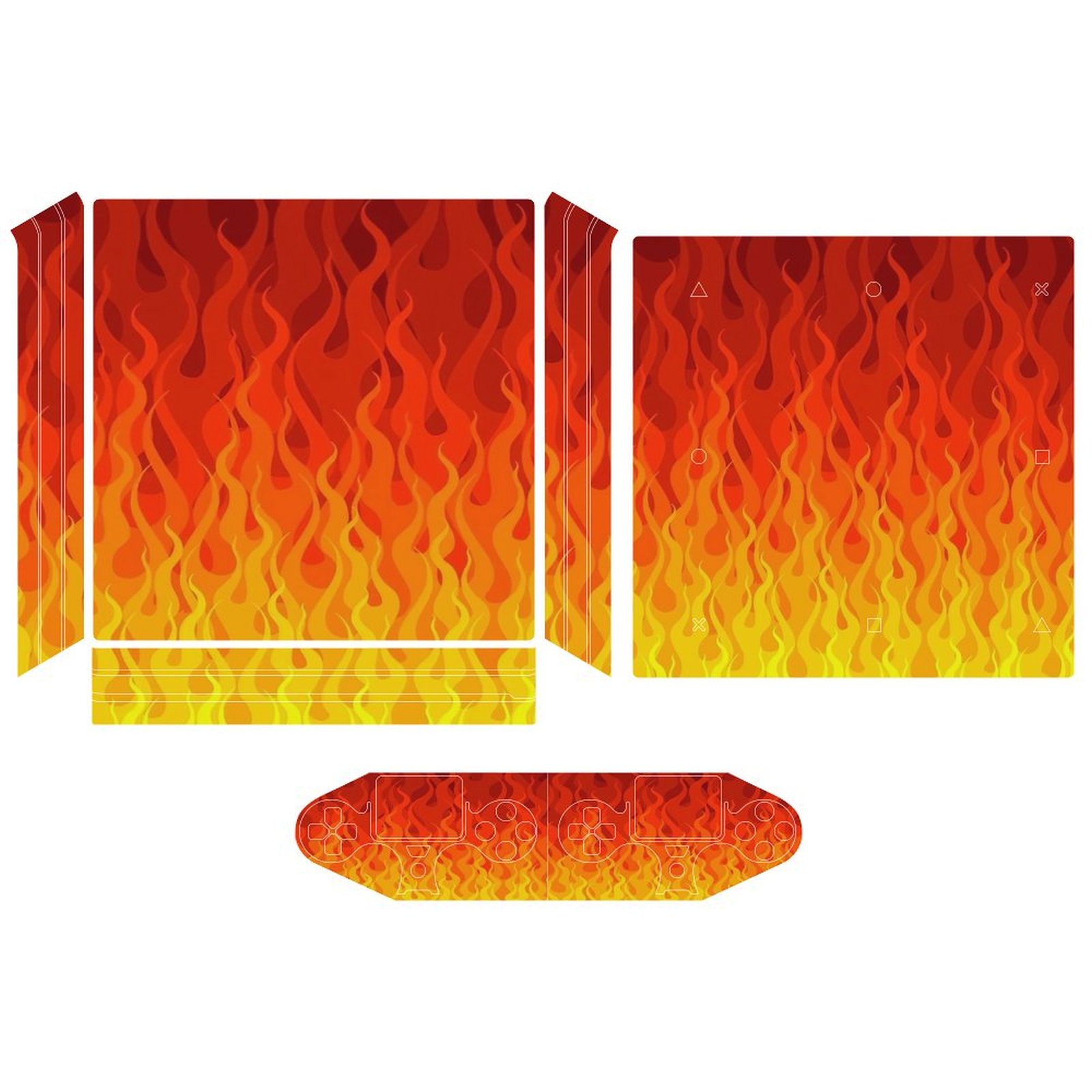 Red Orange Yellow Burning Flames And Fire PS4/PS4 Pro/PS4 Slim Skin ...