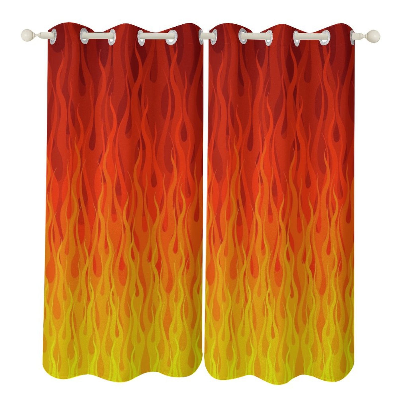 Red Orange Yellow Burning Flames And Fire Study Room Living Kitchen ...