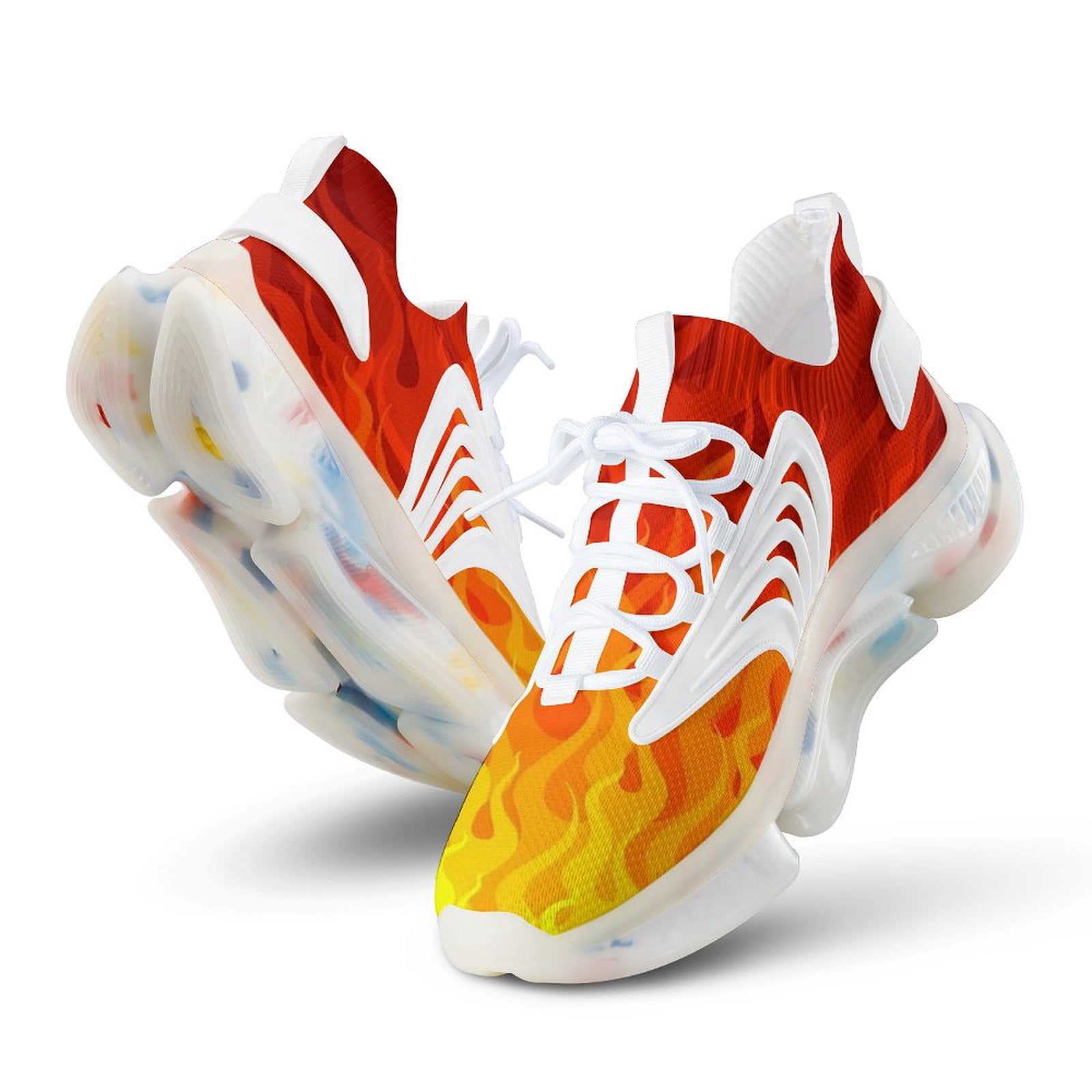 Red Orange Yellow Burning Flames And Fire Walking Shoes for Men Woman ...