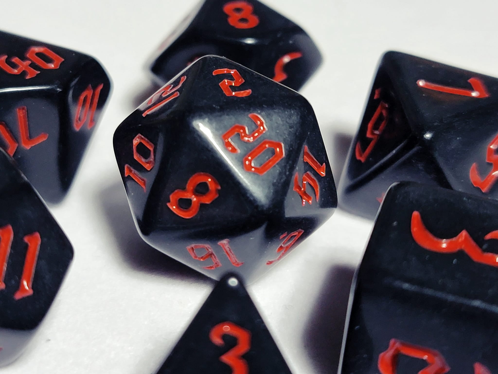 Red Orcish Script DnD Dice Set | Dungeons and Dragons | 7 Dice RPG ...