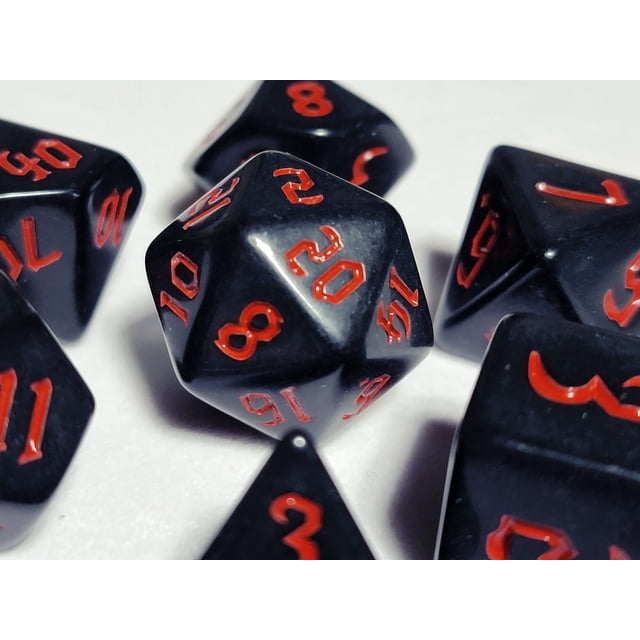 Red Orcish Script DnD Dice Set | Dungeons and Dragons | 7 Dice RPG ...